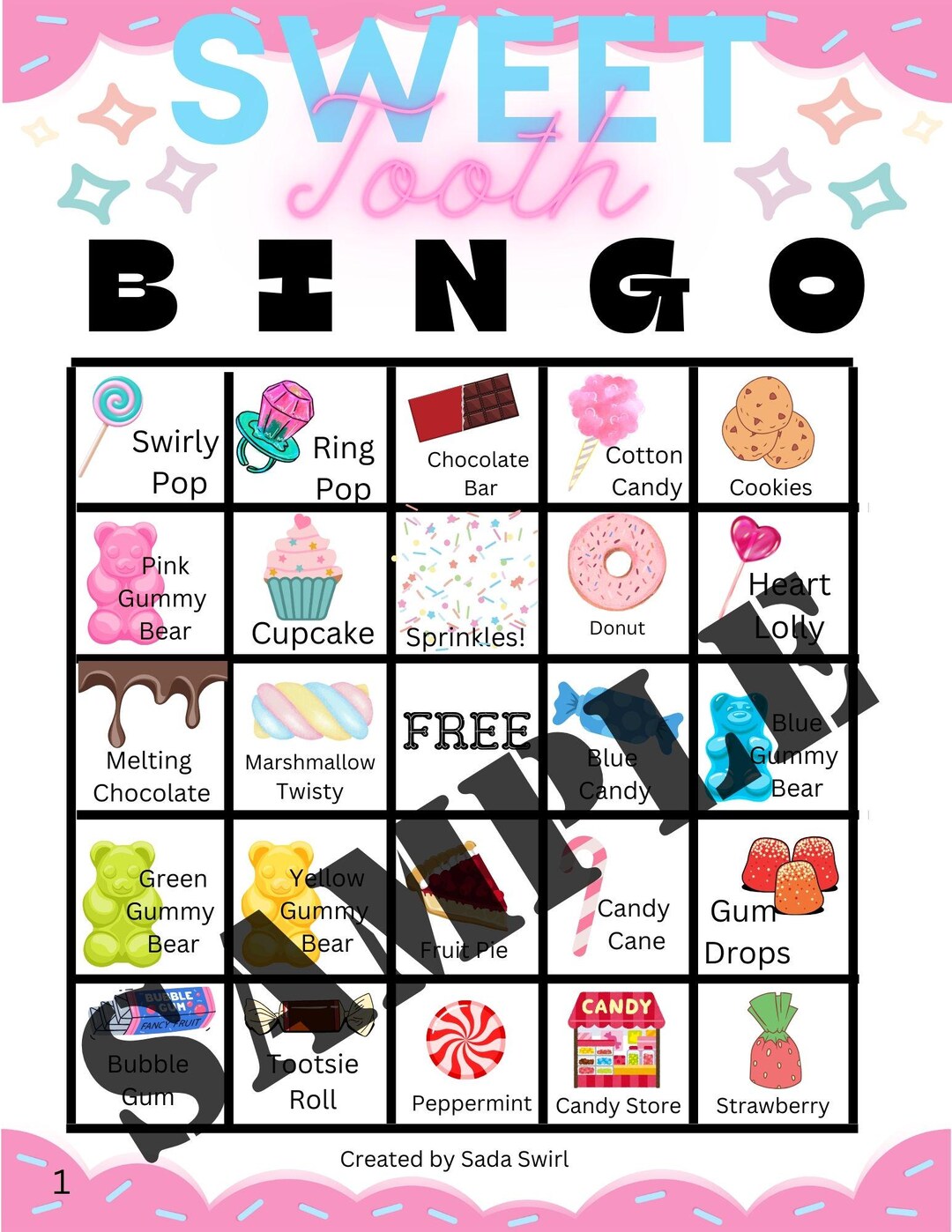 Sweet Tooth BINGO Pack #2 Cards 21-35 (15ct) - Etsy