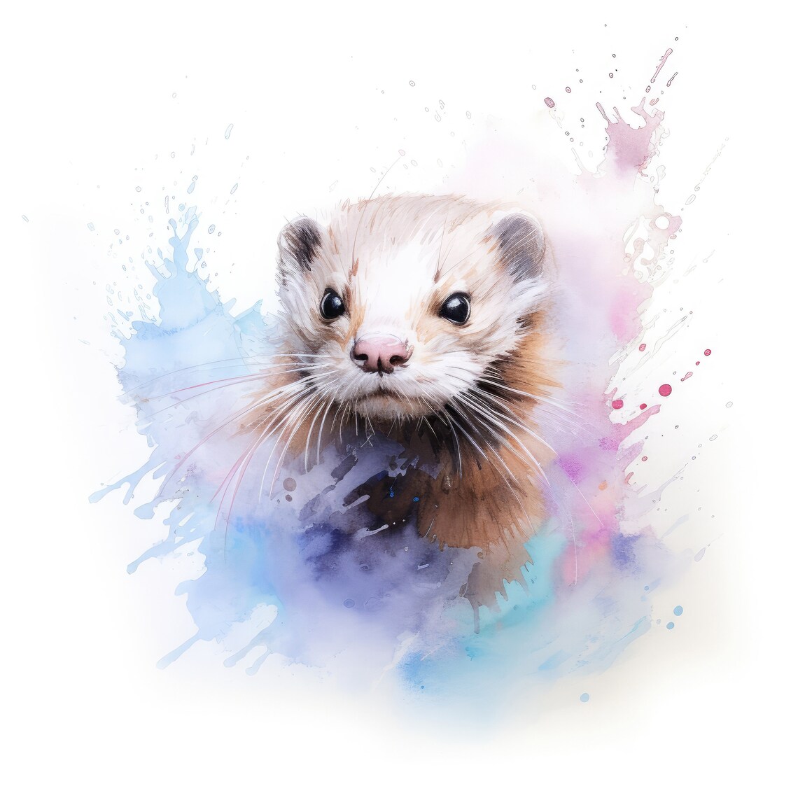 Watercolor Mink Clipart | 10 High Quality JPG | Scrapbooking, Card ...