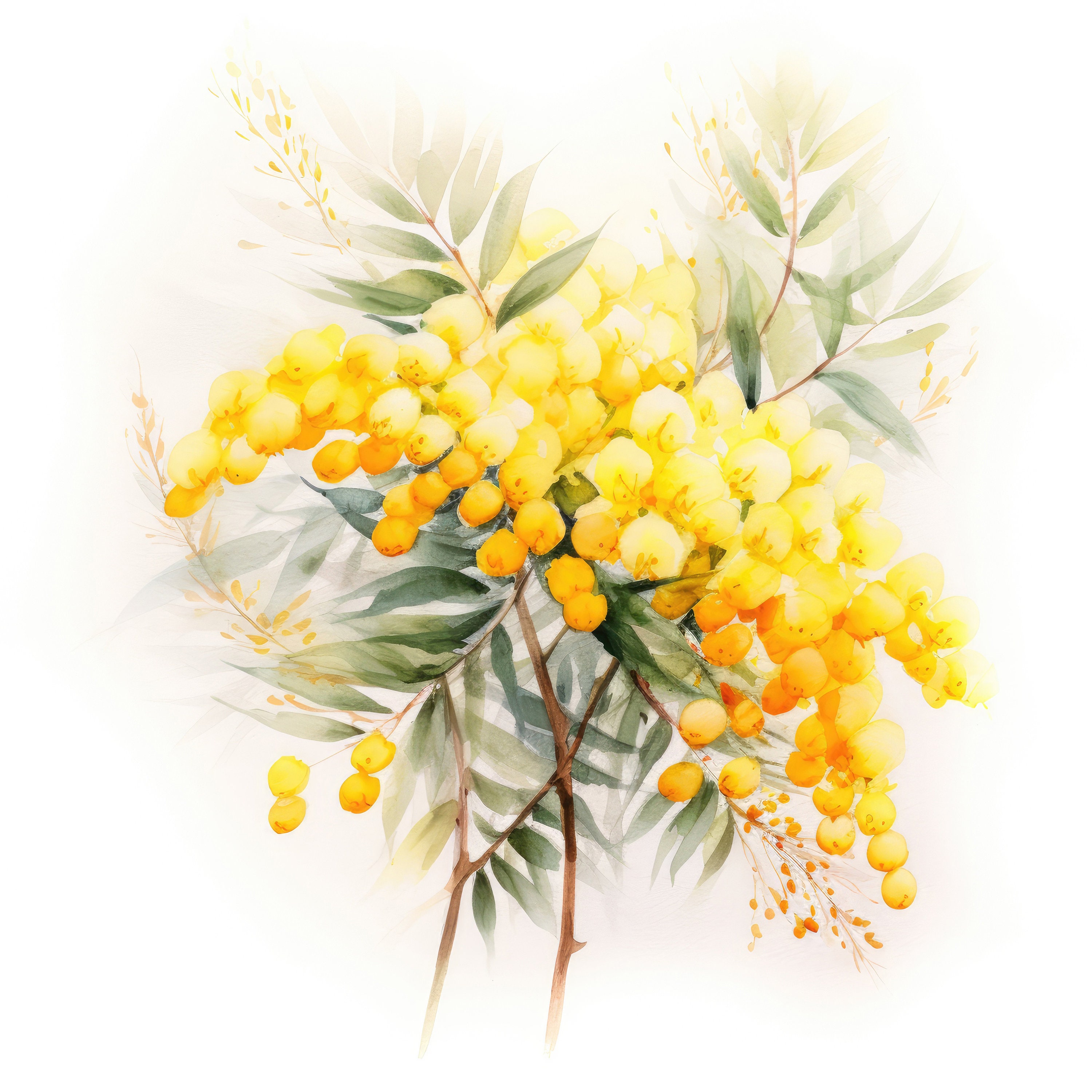 Mimosa Flower Clipart 10 High Quality JPG Scrapbooking, Card Making ...