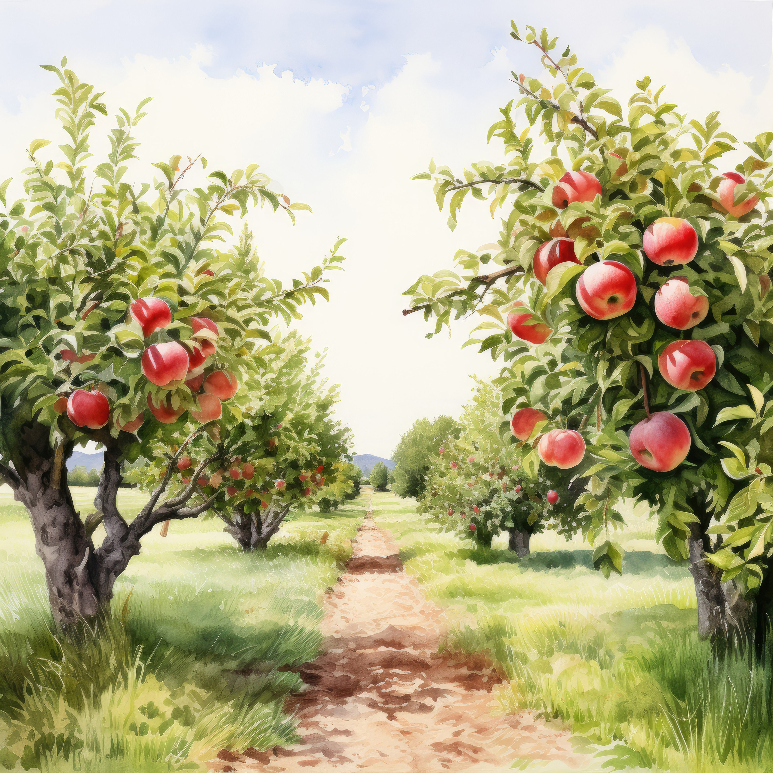 Orchards Clipart Landscape 10 High Quality JPG - Etsy