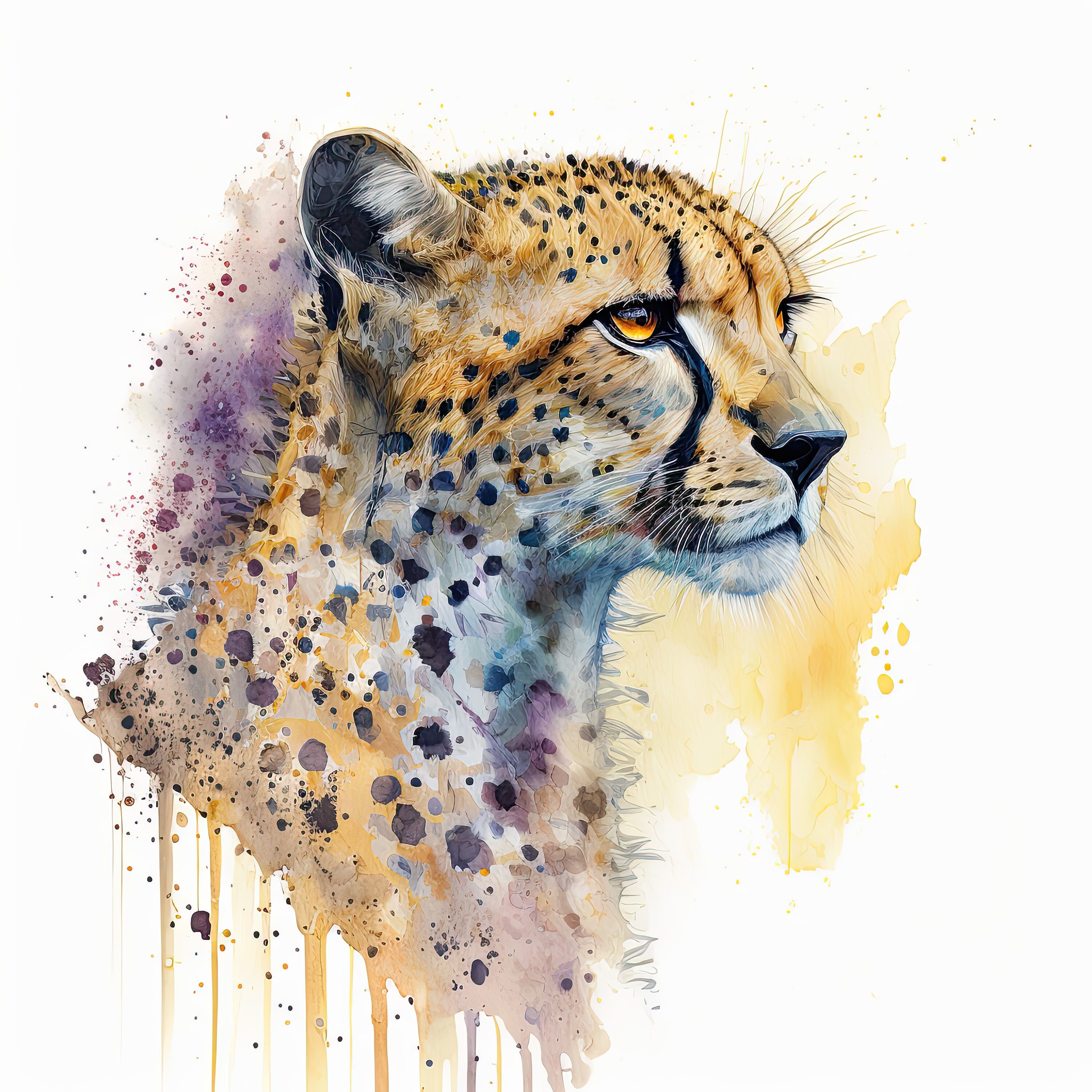 Cheetah Clipart Watercolor | 10 High Quality JPG | Scrapbooking, Card ...