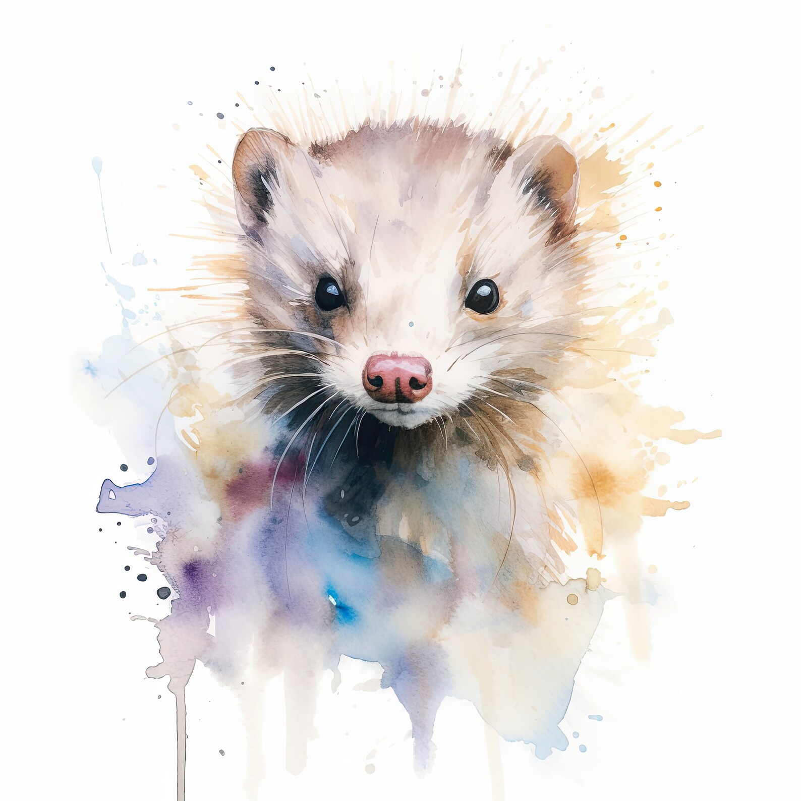 Watercolor Mink Clipart | 10 High Quality JPG | Scrapbooking, Card ...