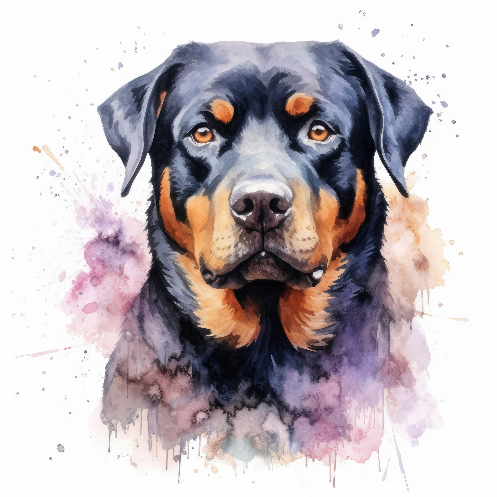 Watercolor Rottweiler Dog Clipart 10 High Quality JPG - Etsy