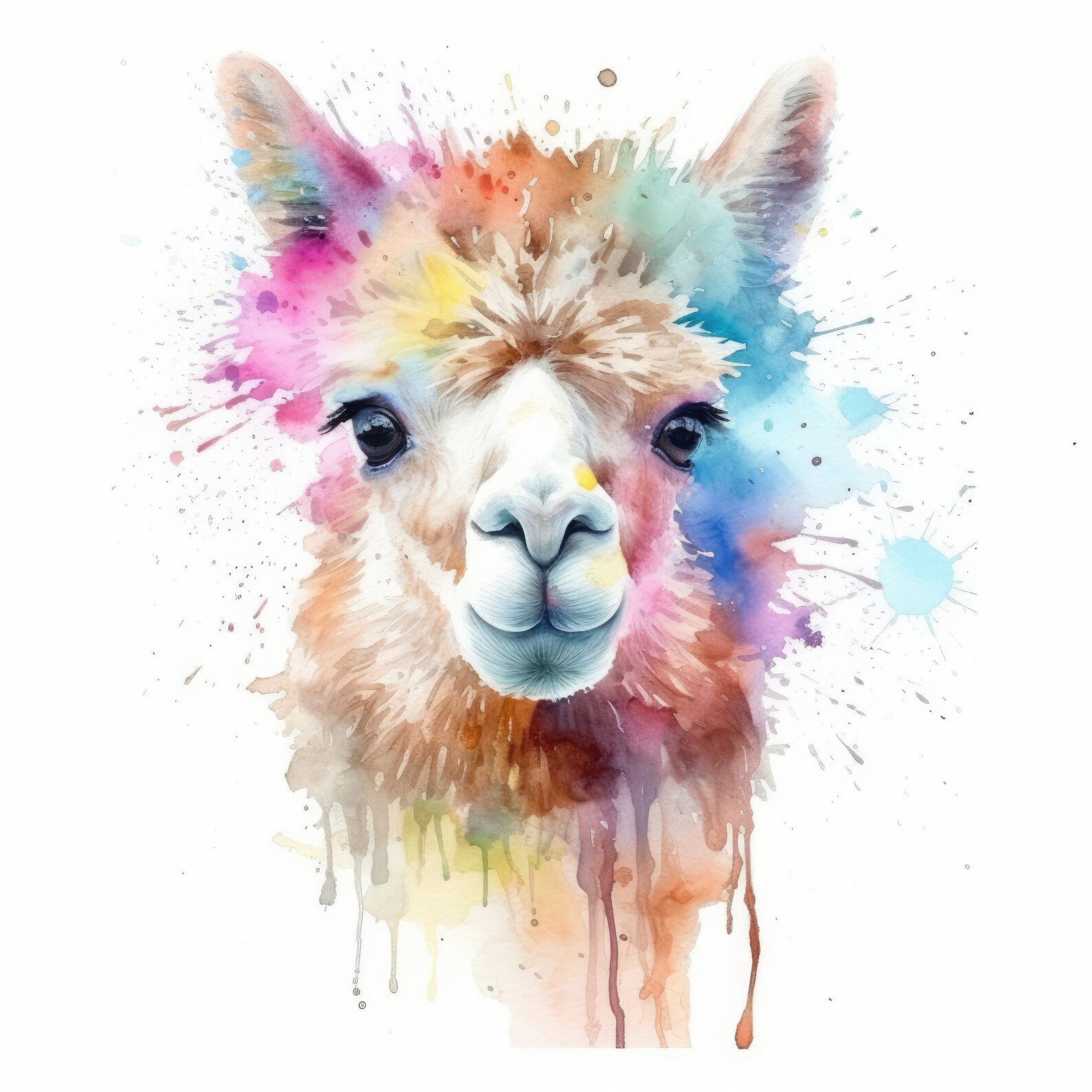 Watercolor Llama Alpaca Clipart 10 High Quality JPG Scrapbooking, Card ...
