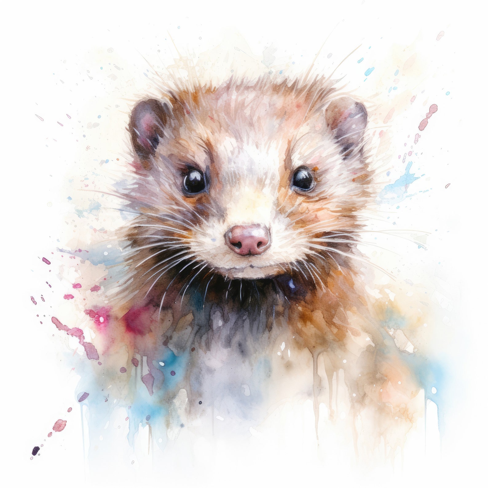 Watercolor Mink Clipart | 10 High Quality JPG | Scrapbooking, Card ...