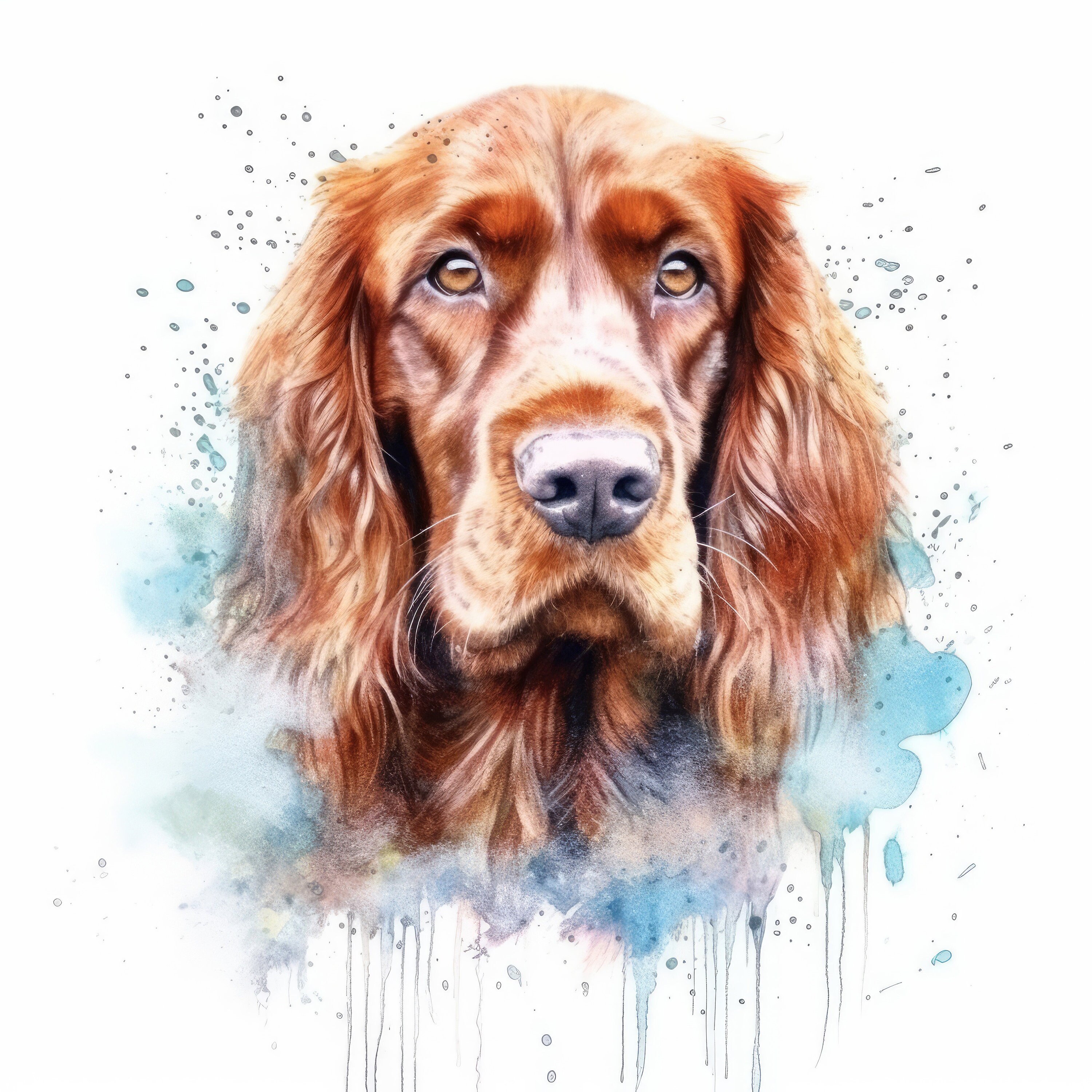 Irish Setter Clipart Watercolor Dog | 10 High Quality JPG ...