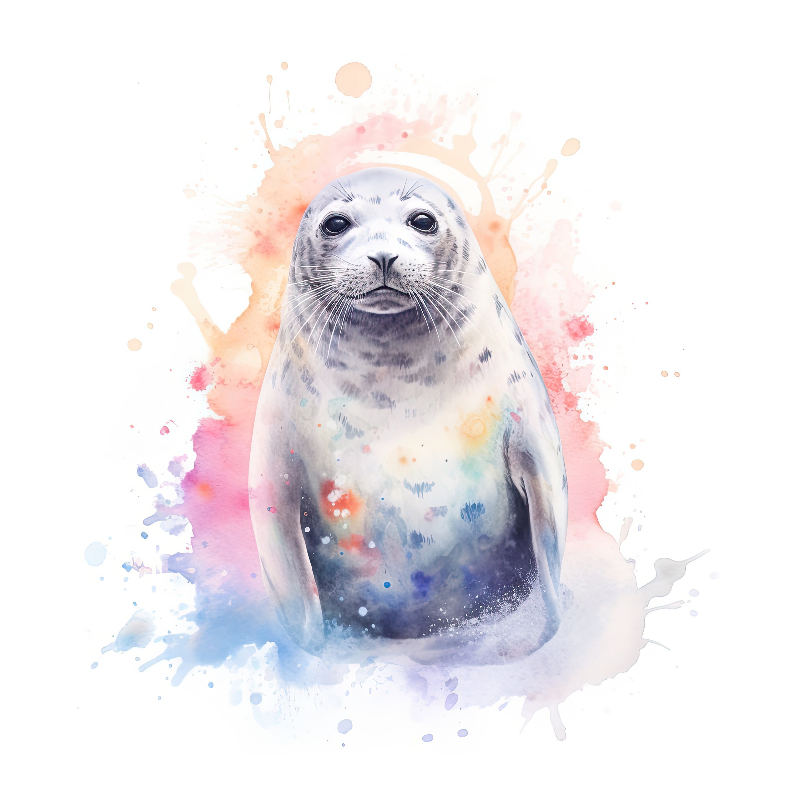 Watercolor Harp Seal Clipart | 10 High Quality JPG | Scrapbooking, Card ...