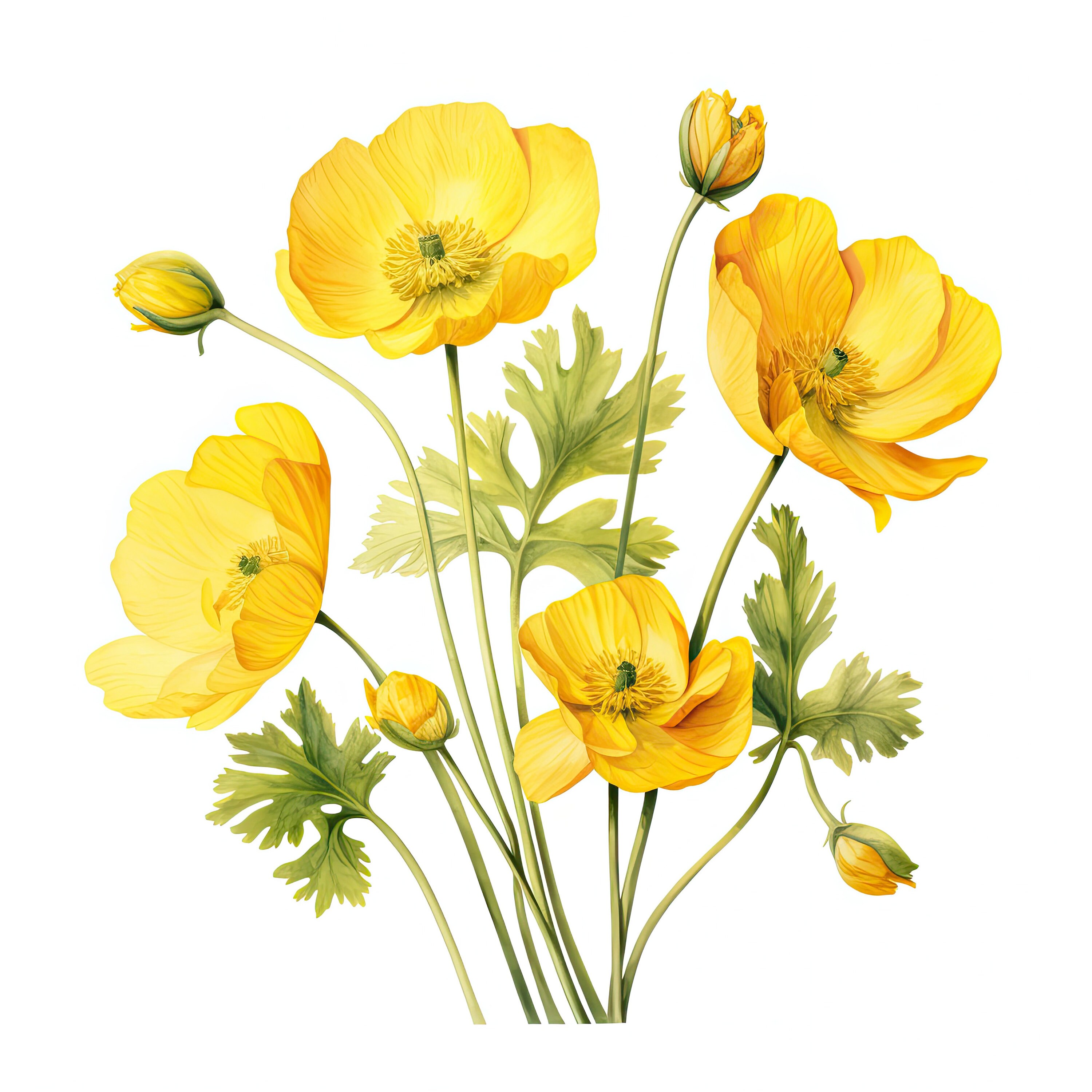 Buttercup Flower Clipart 10 High Quality JPG Scrapbooking, Card Making ...