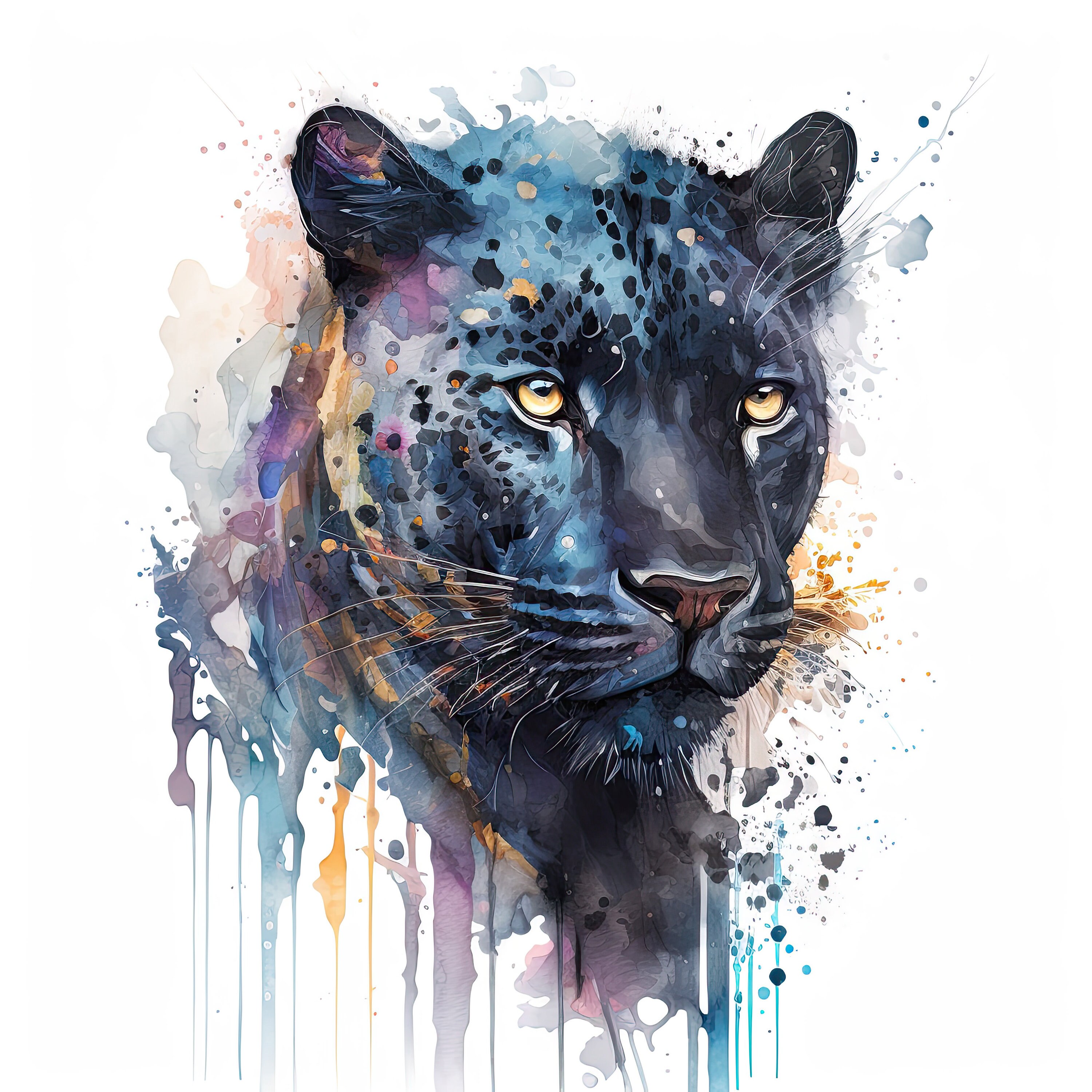 Watercolor Black Panther Clipart 10 High Quality JPG Scrapbooking ...