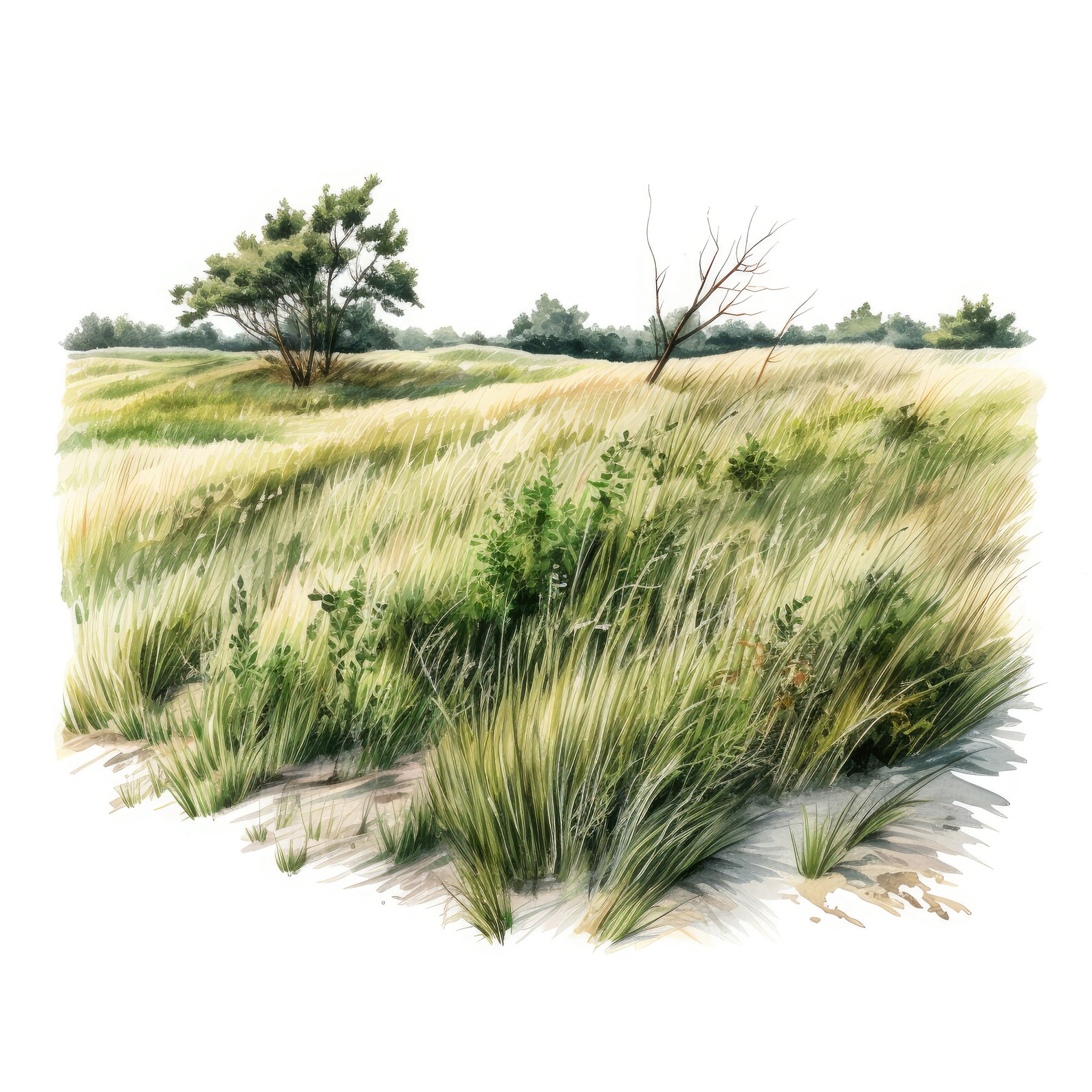 Grassland Clipart Landscape | 10 High Quality JPG | Scrapbooking, Card ...