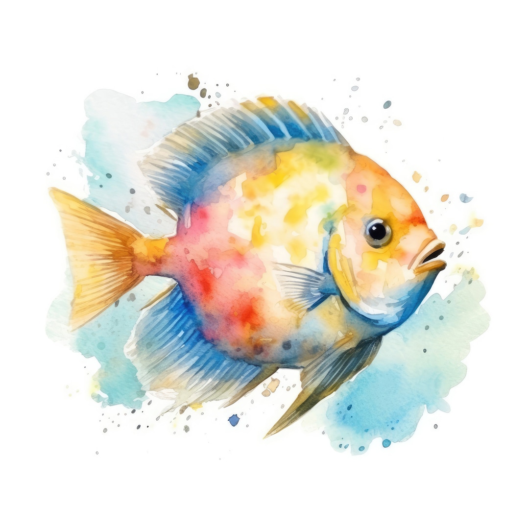 Sunfish Clipart Watercolor | 10 High Quality JPG | Scrapbooking, Card ...