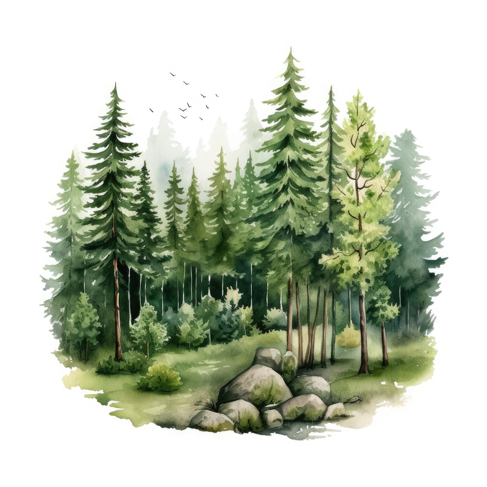 Boreal Forest Clipart Landscape 10 High Quality JPG Scrapbooking, Card ...