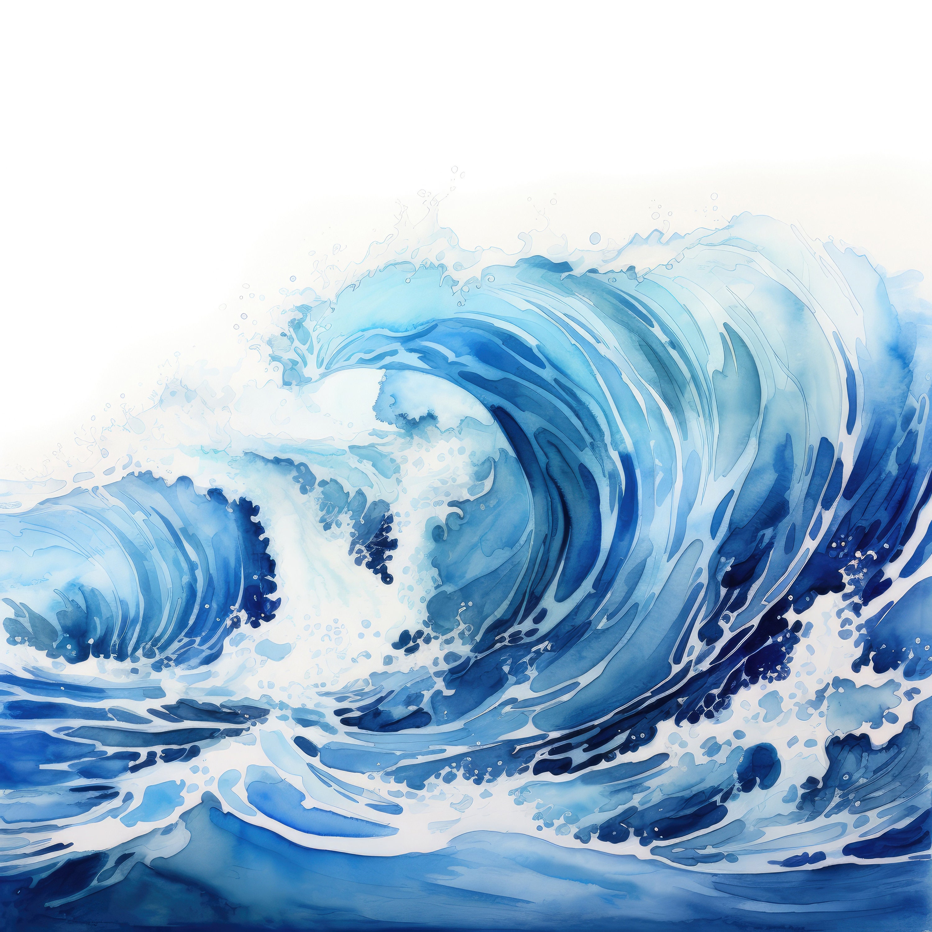 Ocean Waves Clipart Watercolor 10 High Quality JPG Scrapbooking, Card ...