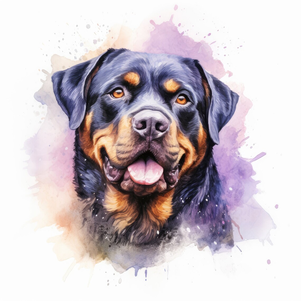 Watercolor Rottweiler Dog Clipart 10 High Quality JPG - Etsy
