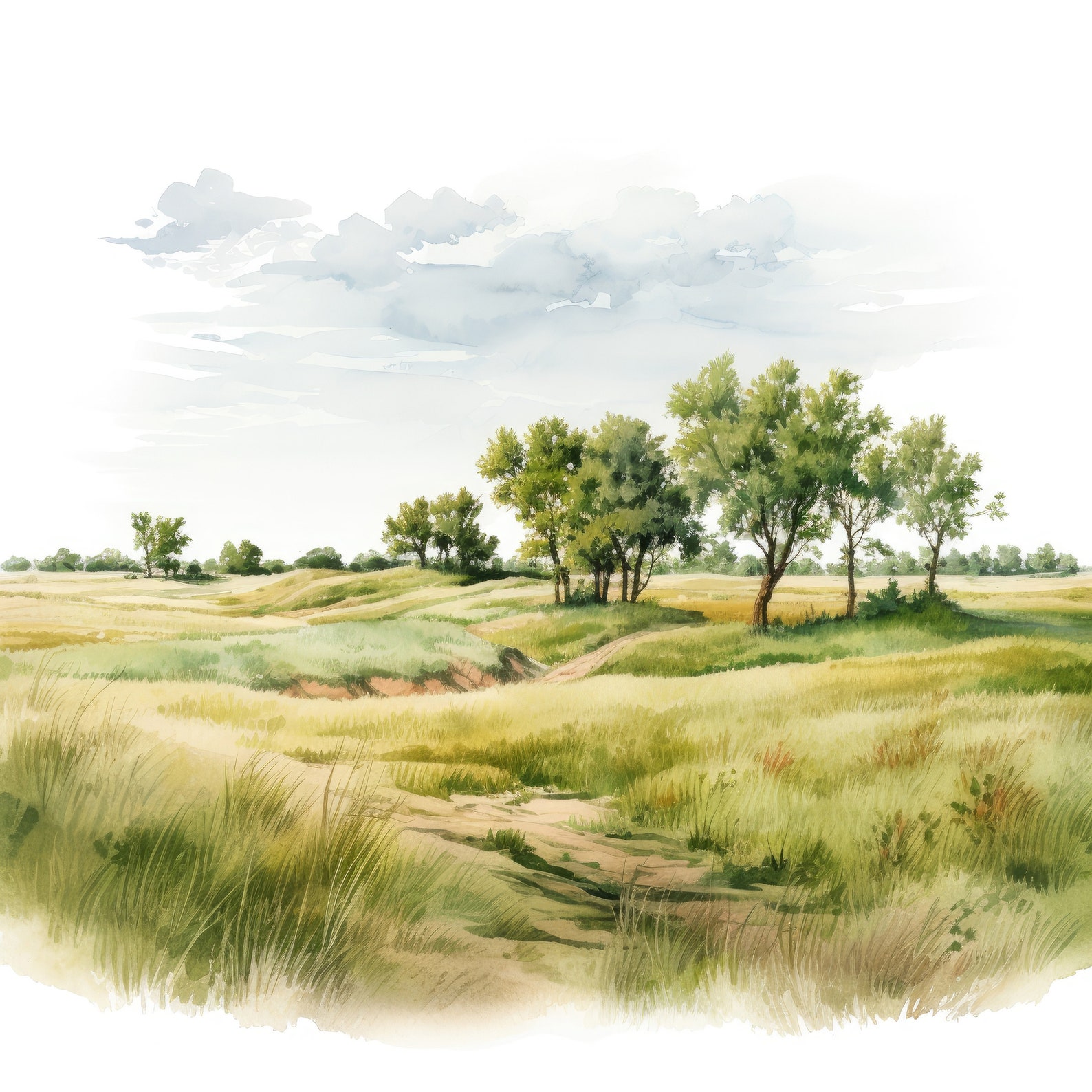 Grassland Clipart Landscape | 10 High Quality JPG | Scrapbooking, Card ...