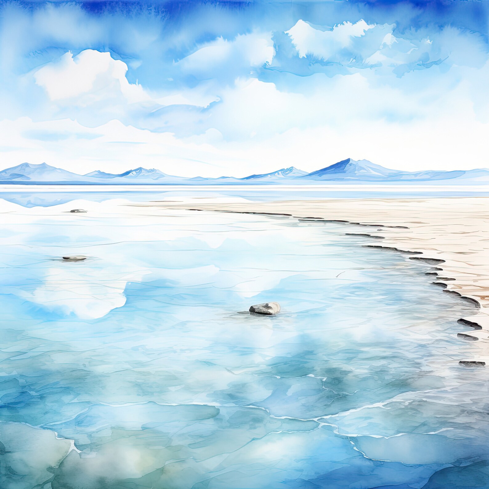Salt Flats Clipart Landscape | 10 High Quality JPG | Scrapbooking, Card ...
