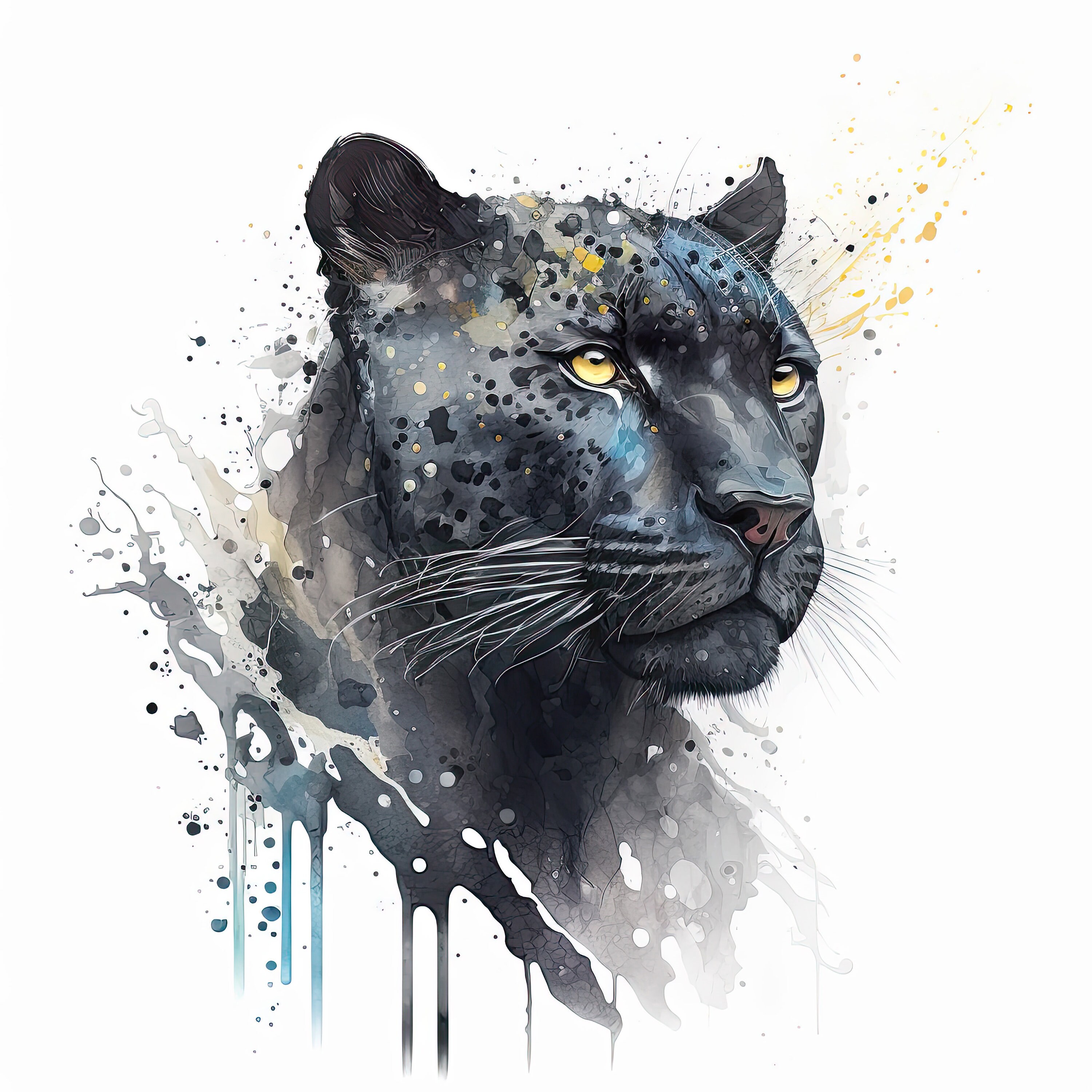 Watercolor Black Panther Clipart 10 High Quality JPG Scrapbooking ...