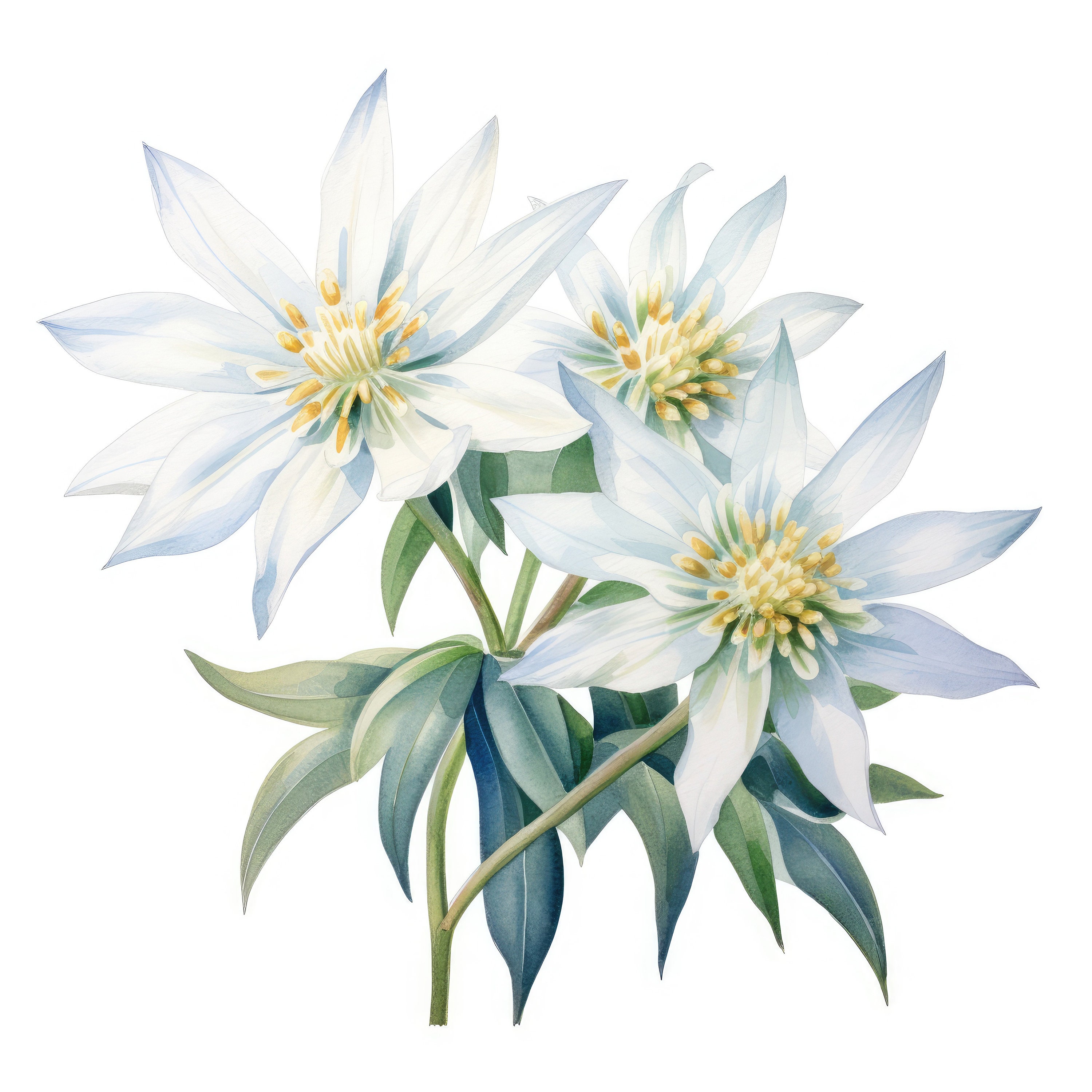 Edelweiss Flower Clipart 10 High Quality JPG Scrapbooking, Card Making ...