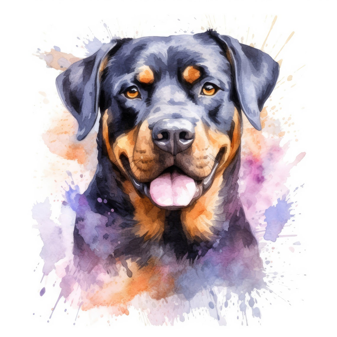 Watercolor Rottweiler Dog Clipart 10 High Quality JPG - Etsy