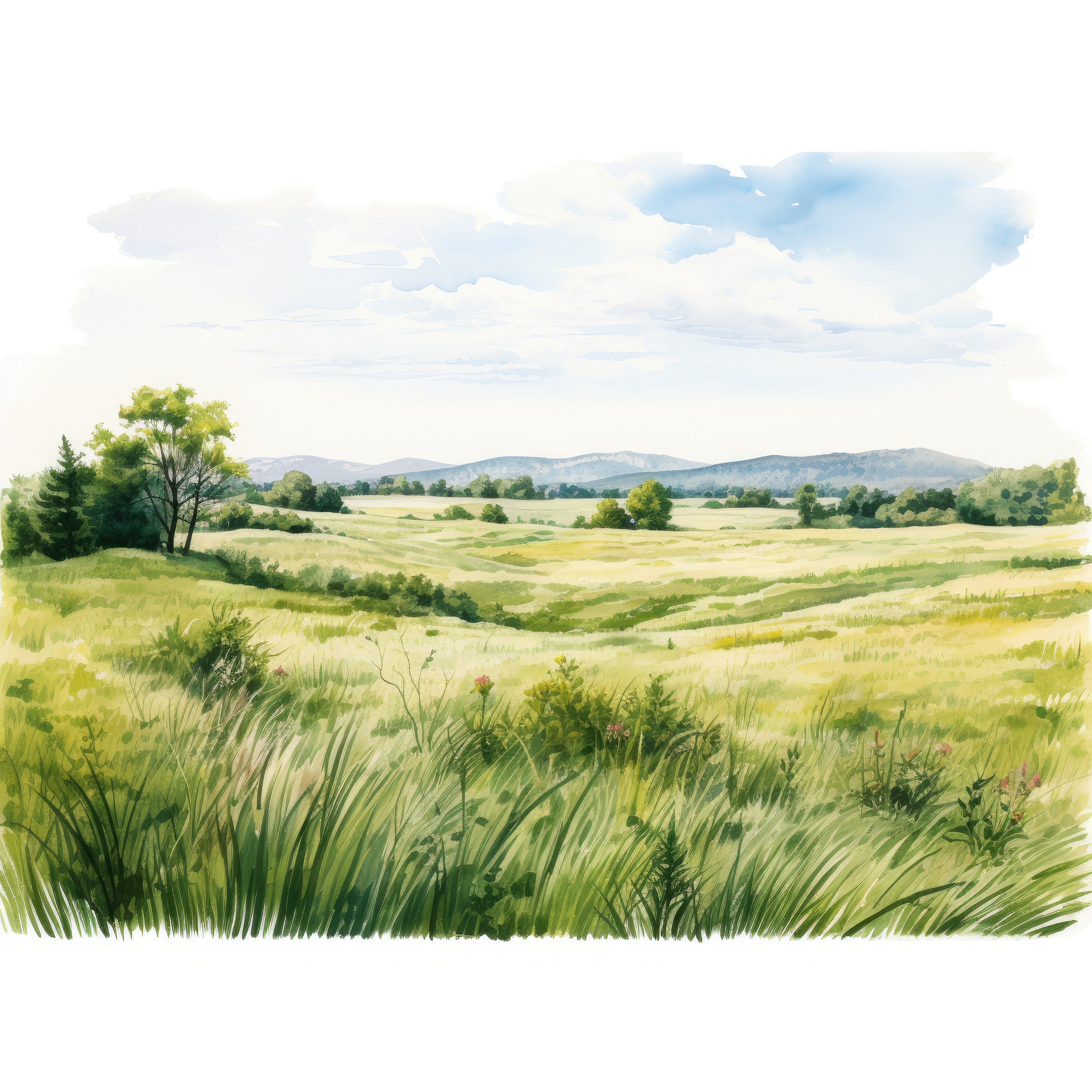 Grassland Clipart Landscape 10 High Quality JPG Scrapbooking, Card ...