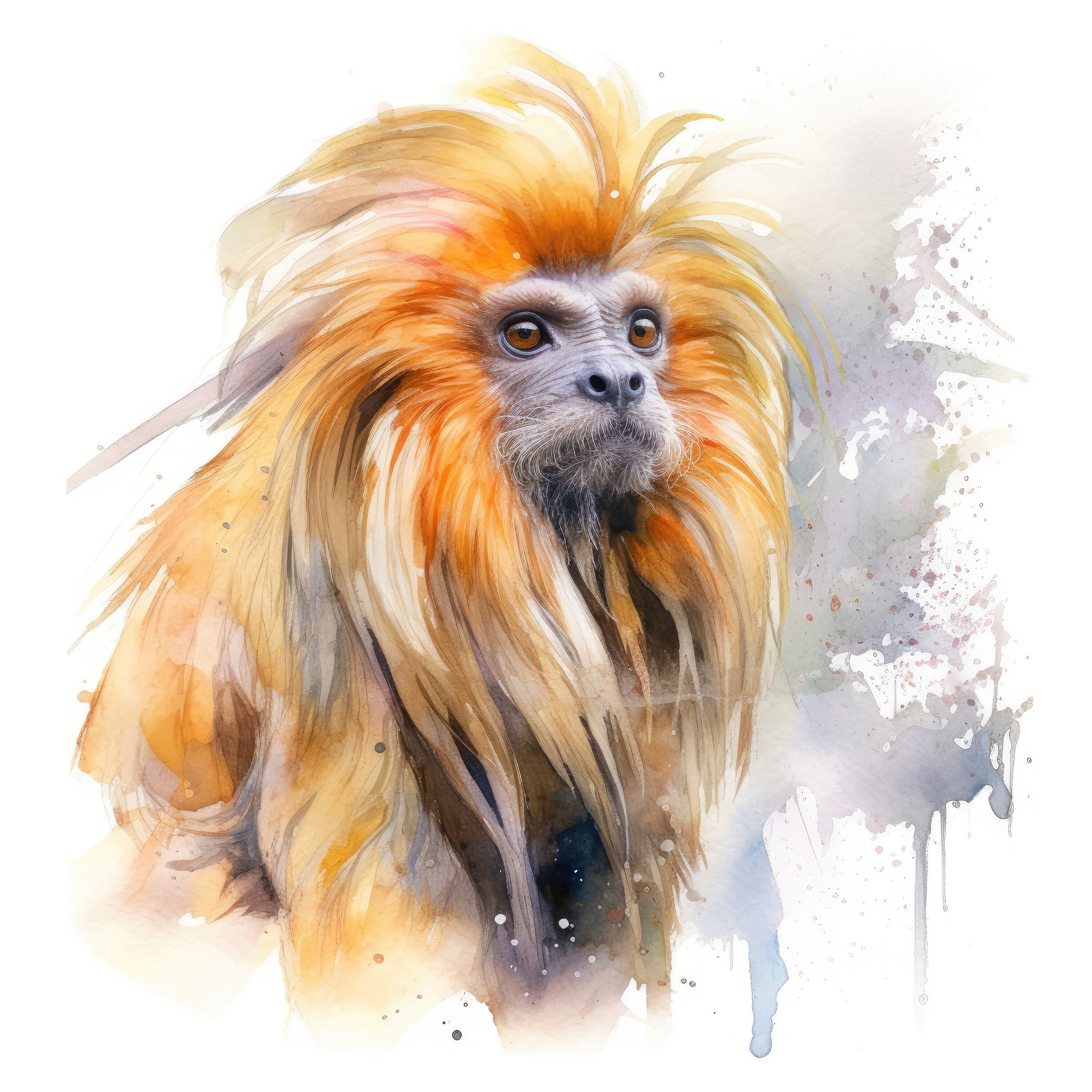Golden Lion Tamarin Clipart Watercolor | 10 High Quality JPG ...