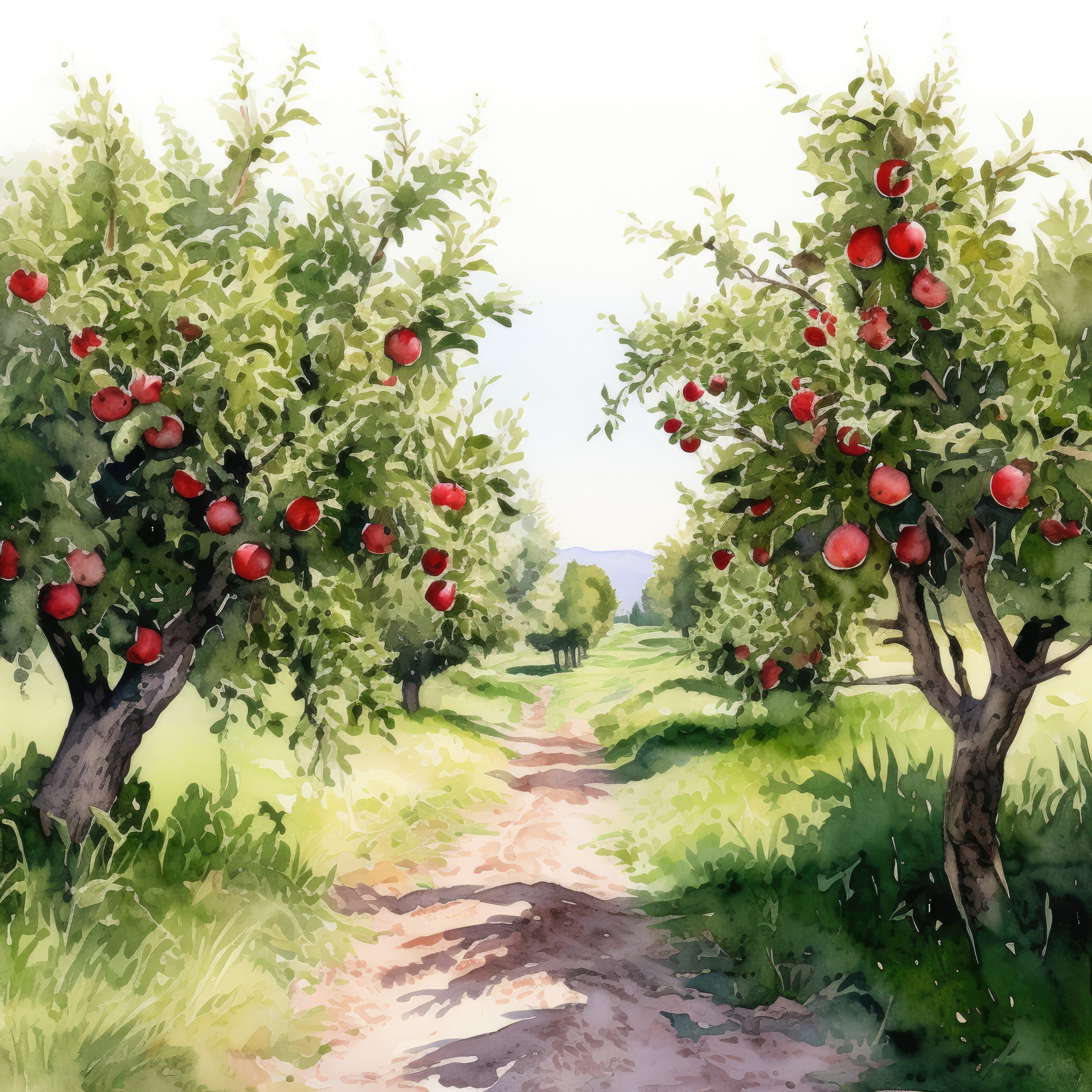 Orchards Clipart Landscape 10 High Quality JPG - Etsy