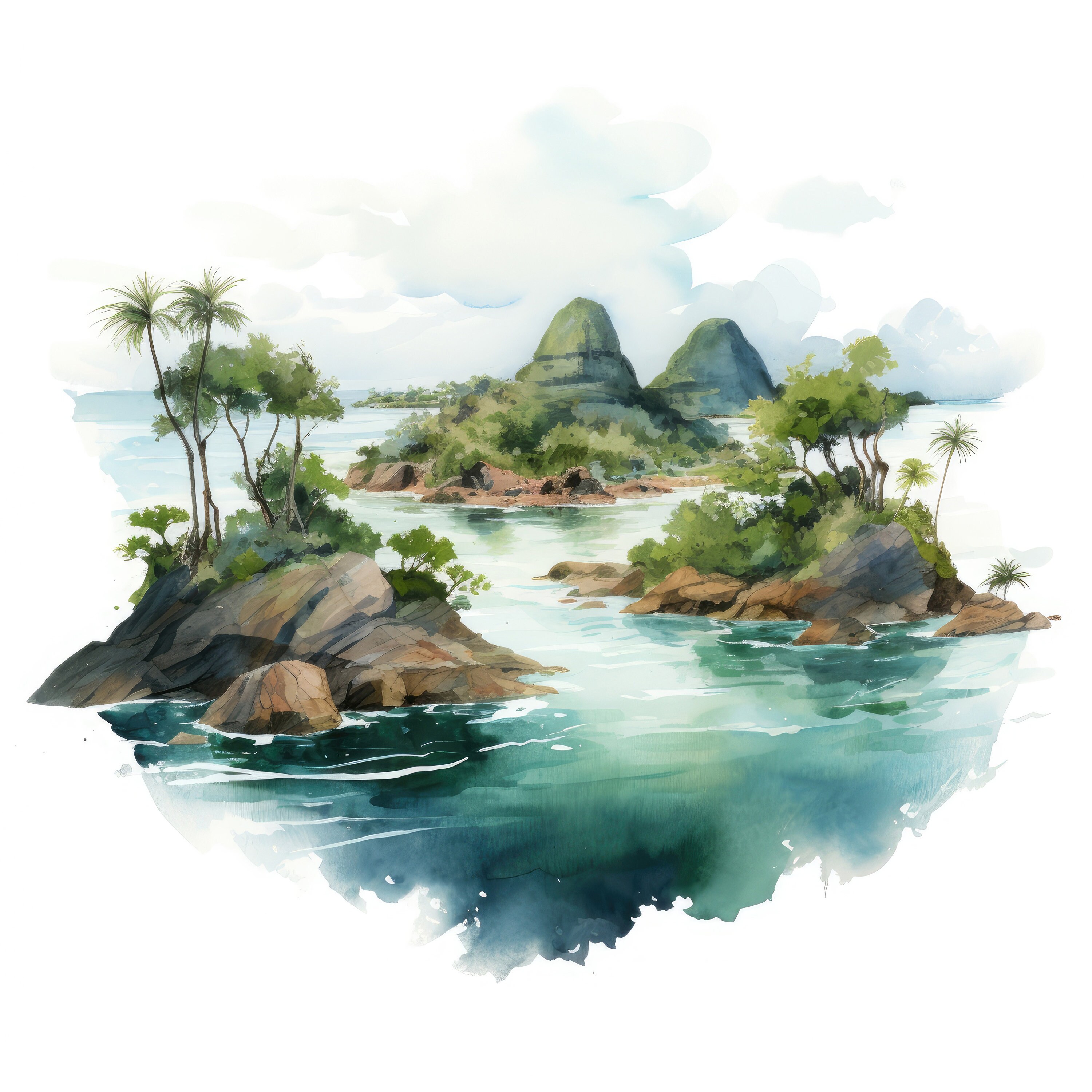Archipelago Clipart Landscape | 10 High Quality JPG | Scrapbooking ...