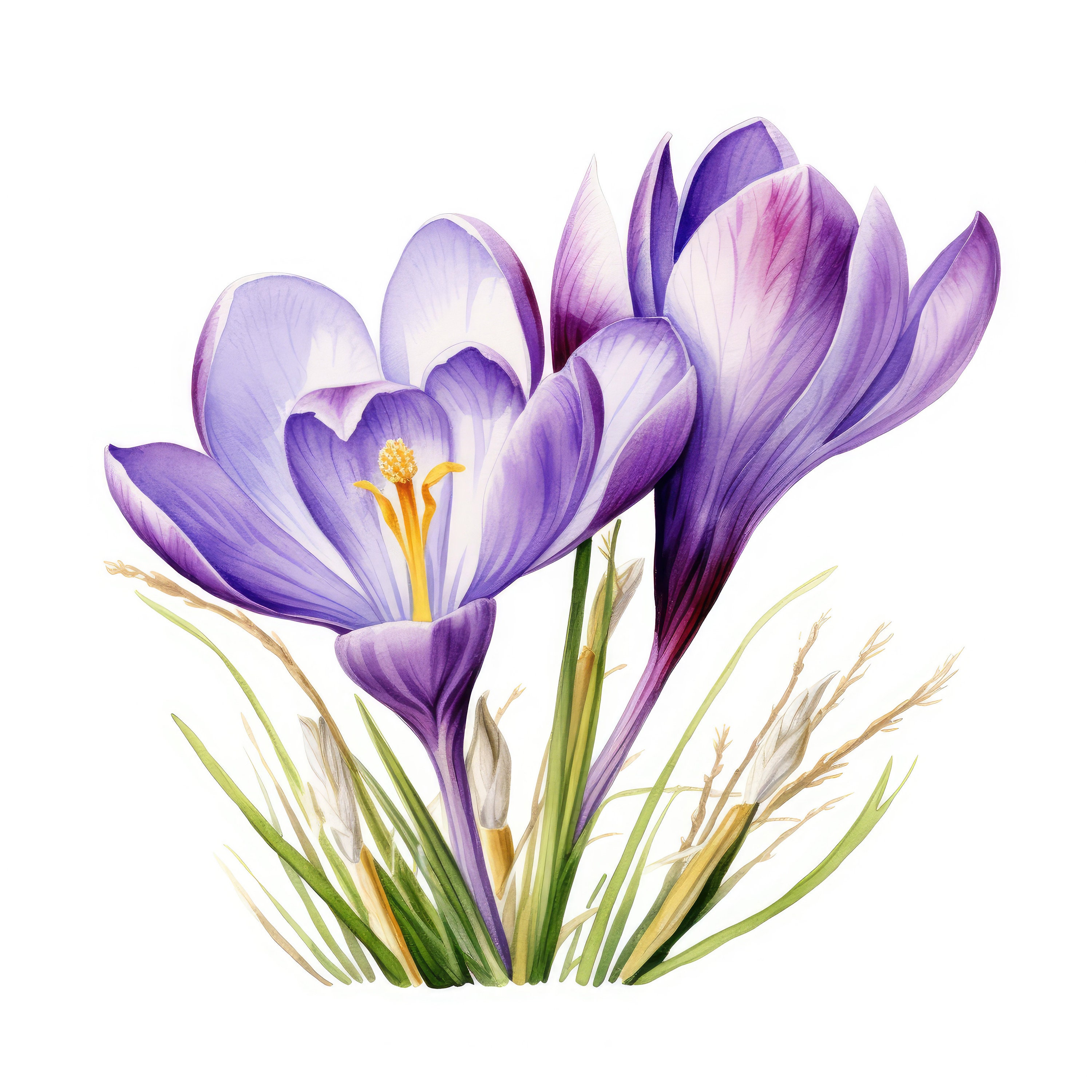 Crocus Flower Clipart | 10 High Quality JPG | Scrapbooking, Card Making ...