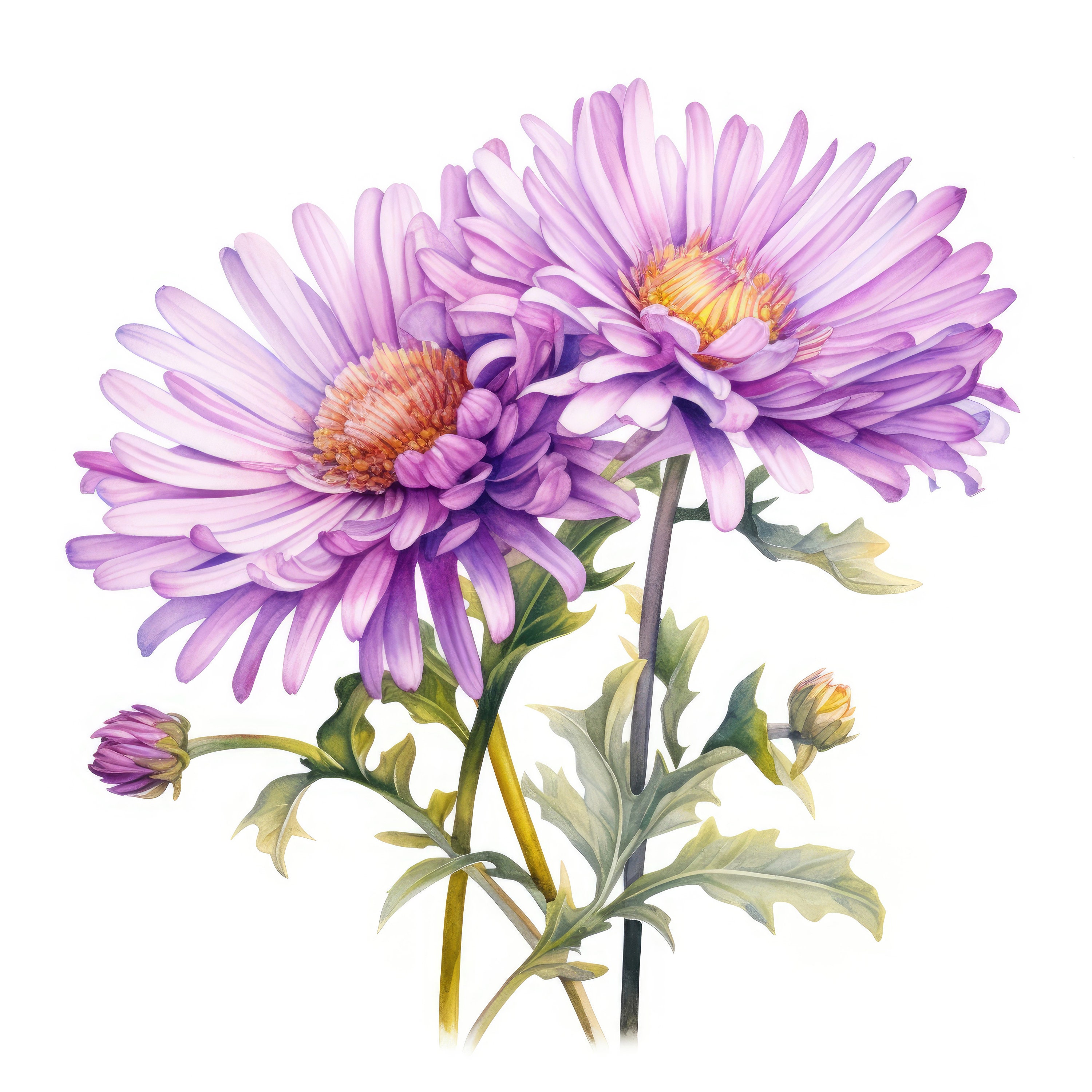 Aster Flower Clipart 10 High Quality JPG Scrapbooking, Card Making ...