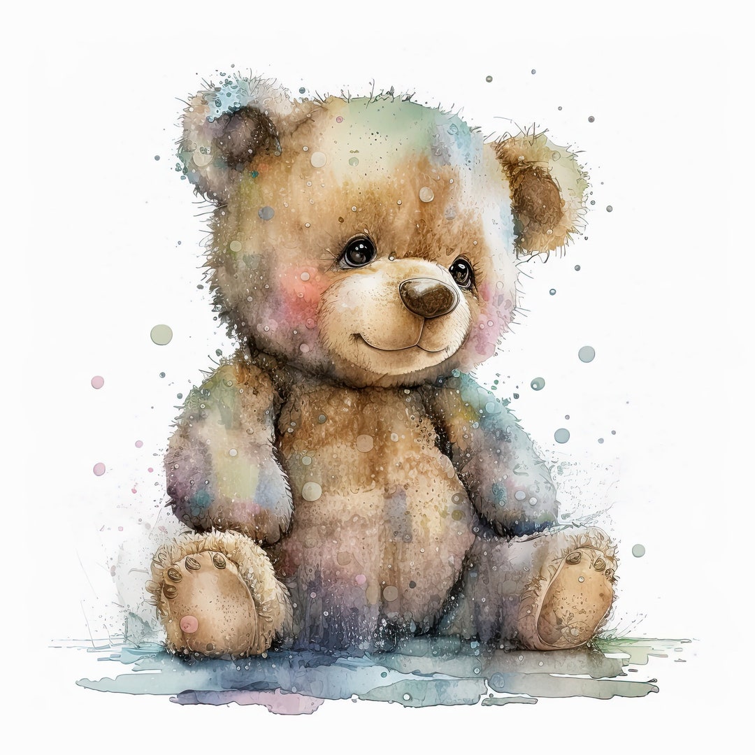 Teddy Bear Clipart Watercolor 10 High Quality JPG - Etsy