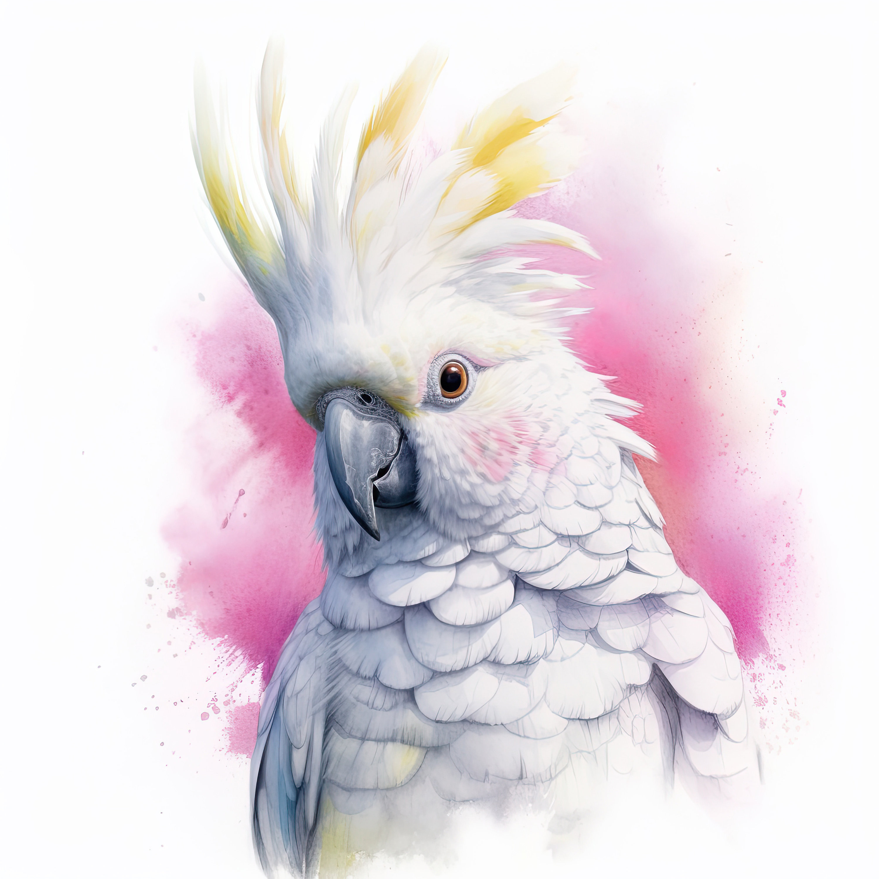 Watercolor Cockatoo Clipart 10 High Quality JPG Scrapbooking, Card ...
