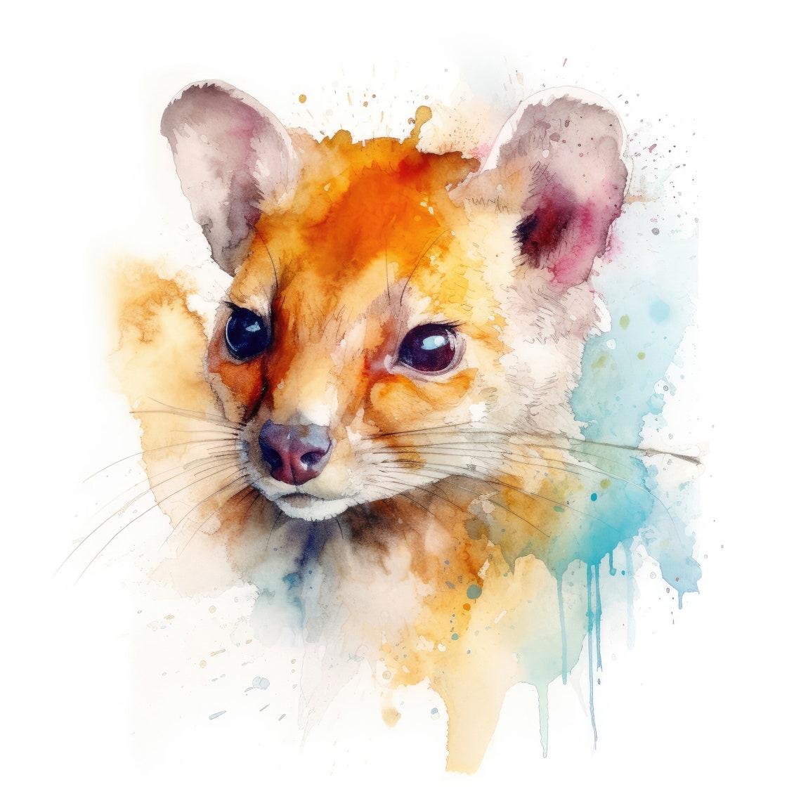 Fossa Watercolor Clipart Madagascar Animal | 10 High Quality JPG ...