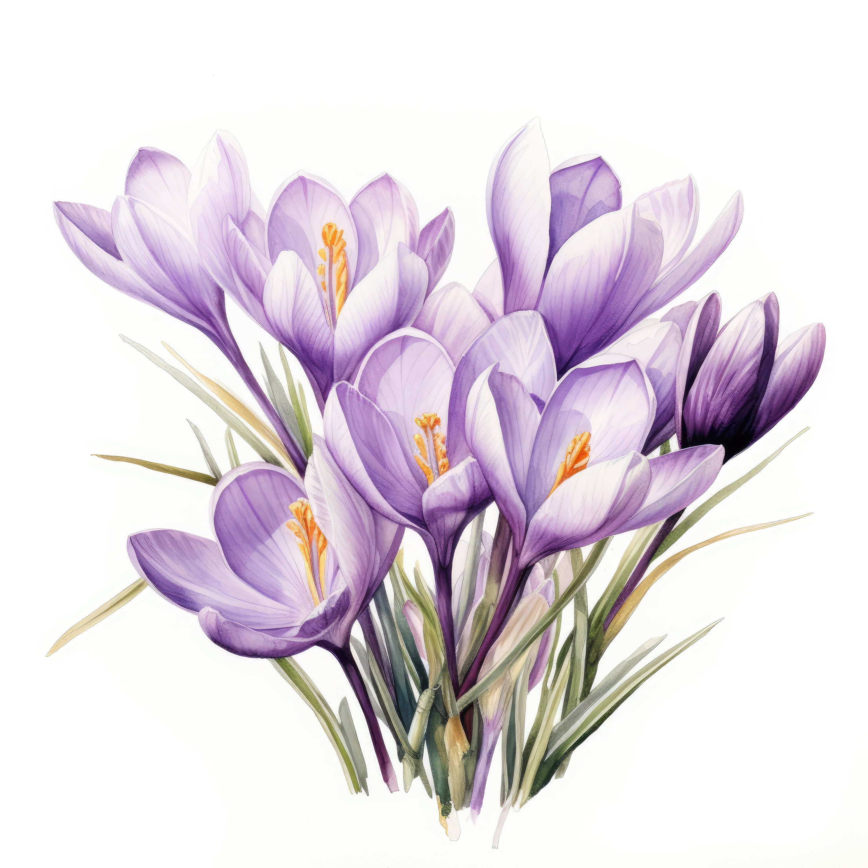 Crocus Flower Clipart 10 High Quality JPG Scrapbooking, Card Making ...