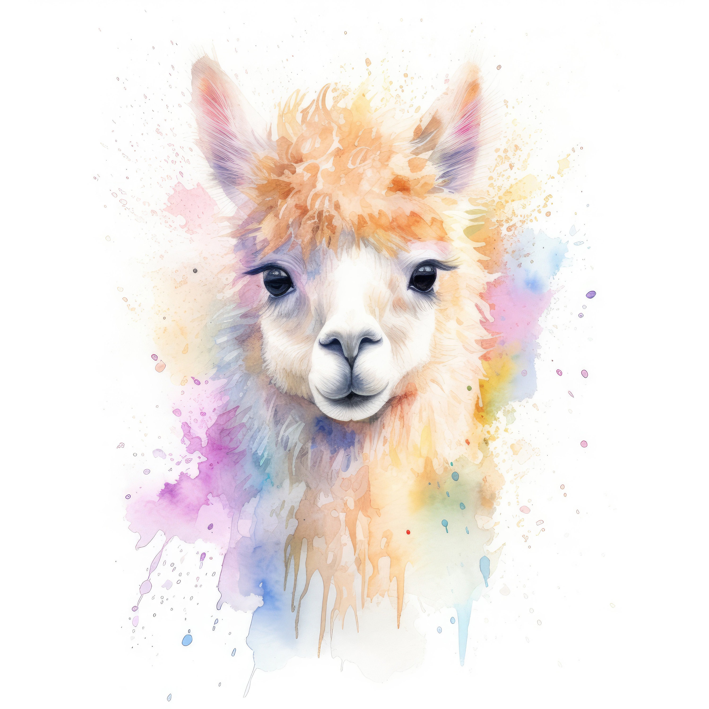 Watercolor Llama Alpaca Clipart 10 High Quality JPG Scrapbooking, Card ...