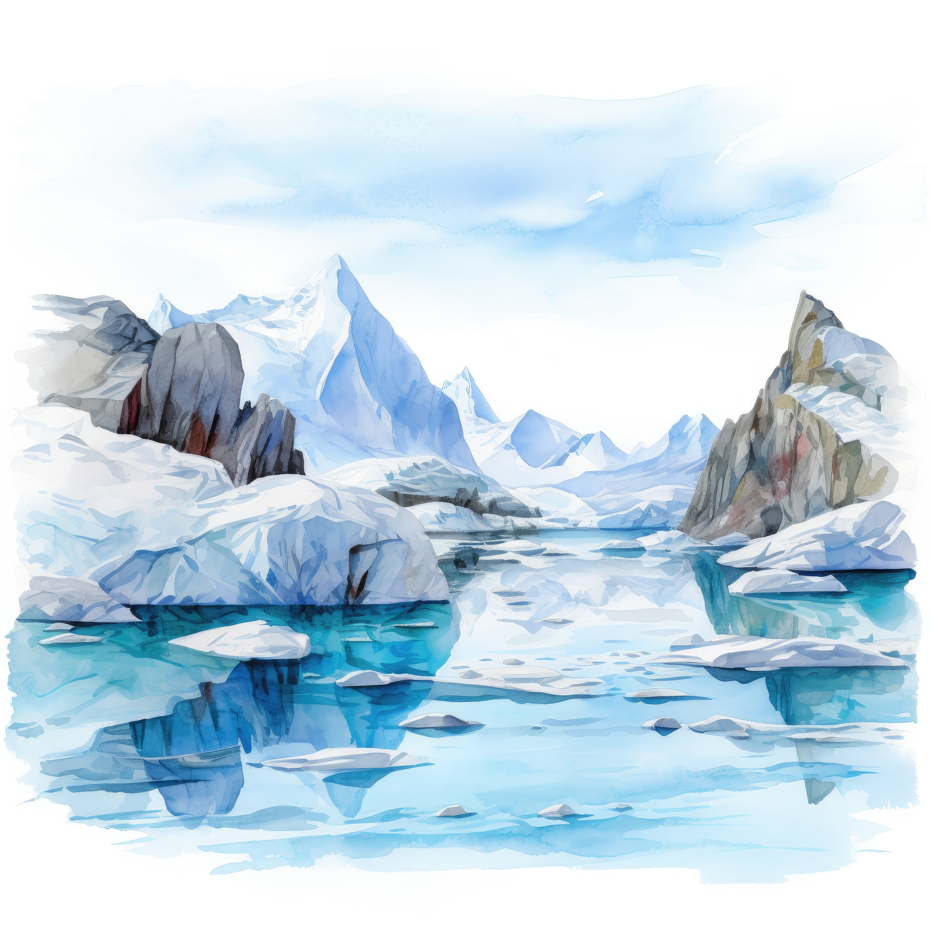 Arctic Clipart Landscape 10 High Quality JPG Scrapbooking - Etsy