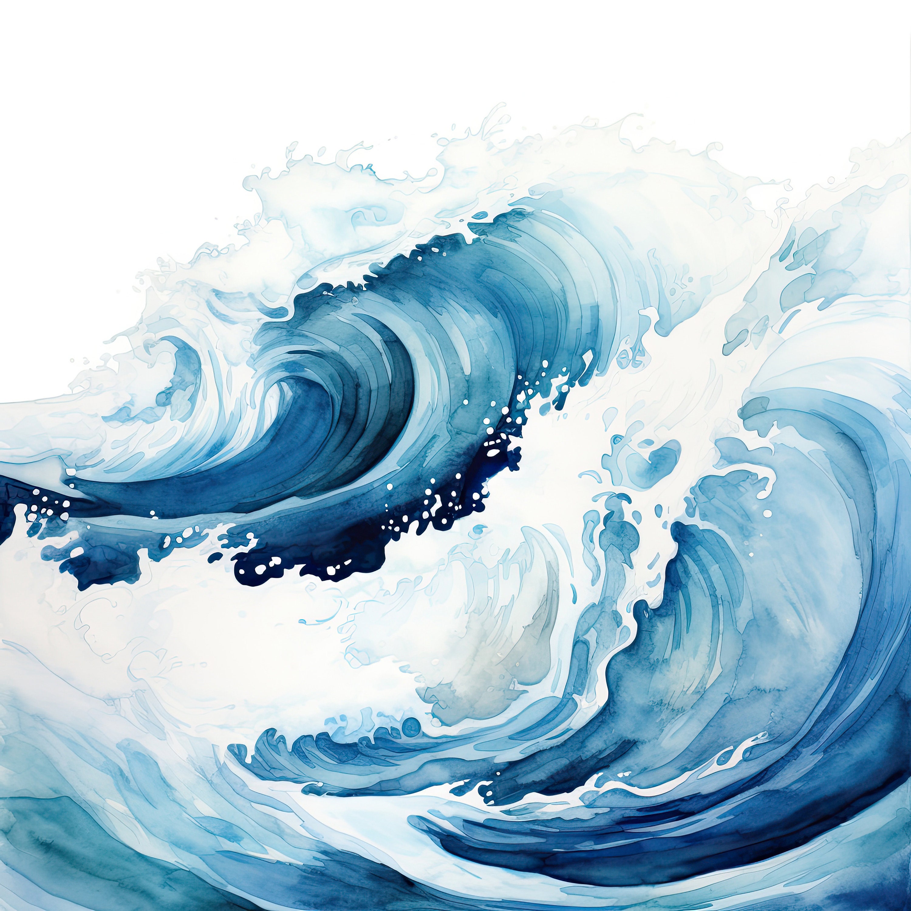 Ocean Waves Clipart Watercolor 10 High Quality JPG Scrapbooking, Card ...