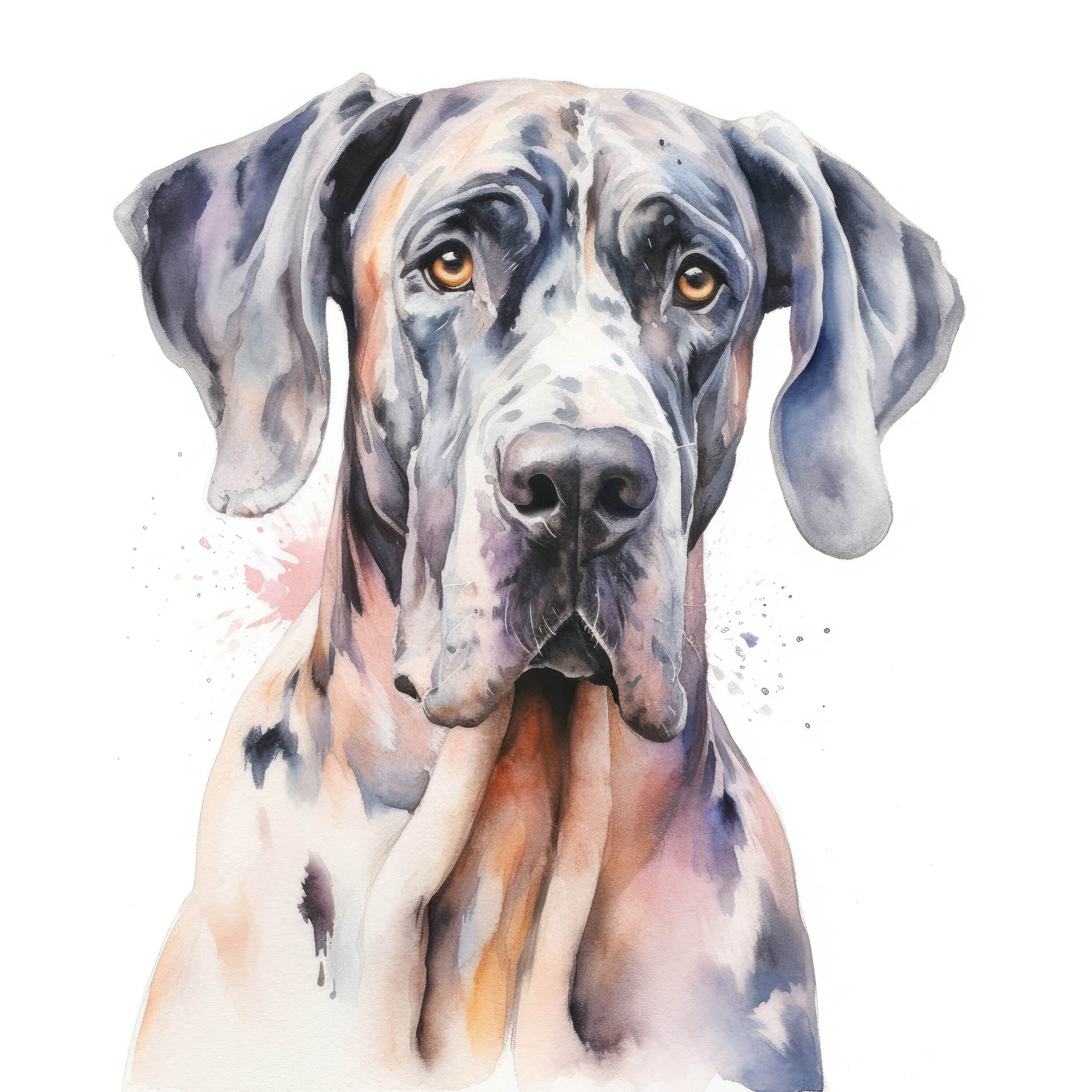 Watercolor Great Dane Dog Clipart | 10 High Quality JPG | Scrapbooking ...