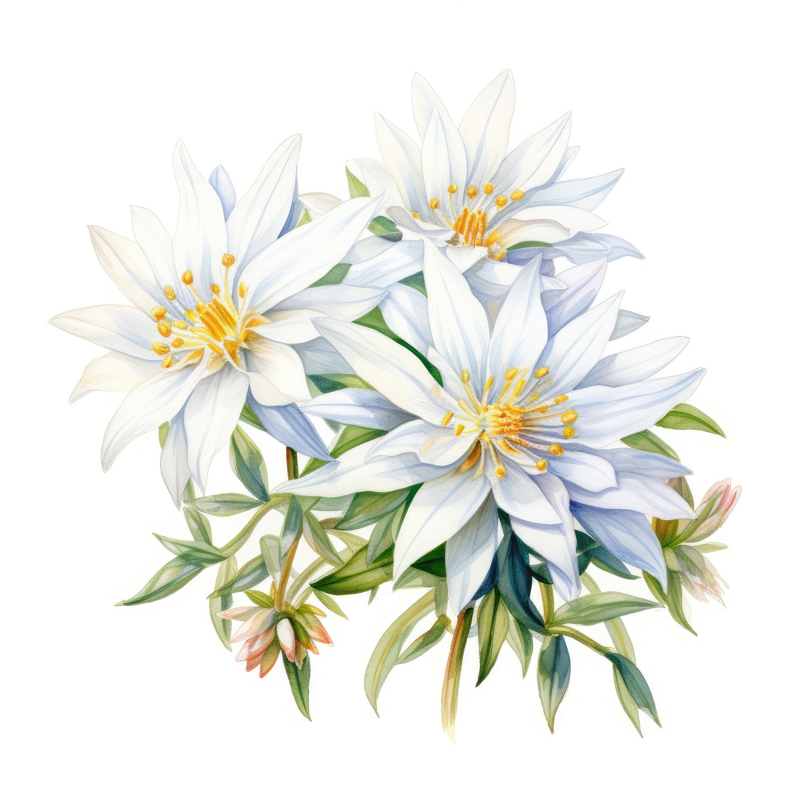 Edelweiss Flower Clipart 10 High Quality JPG Scrapbooking, Card Making ...