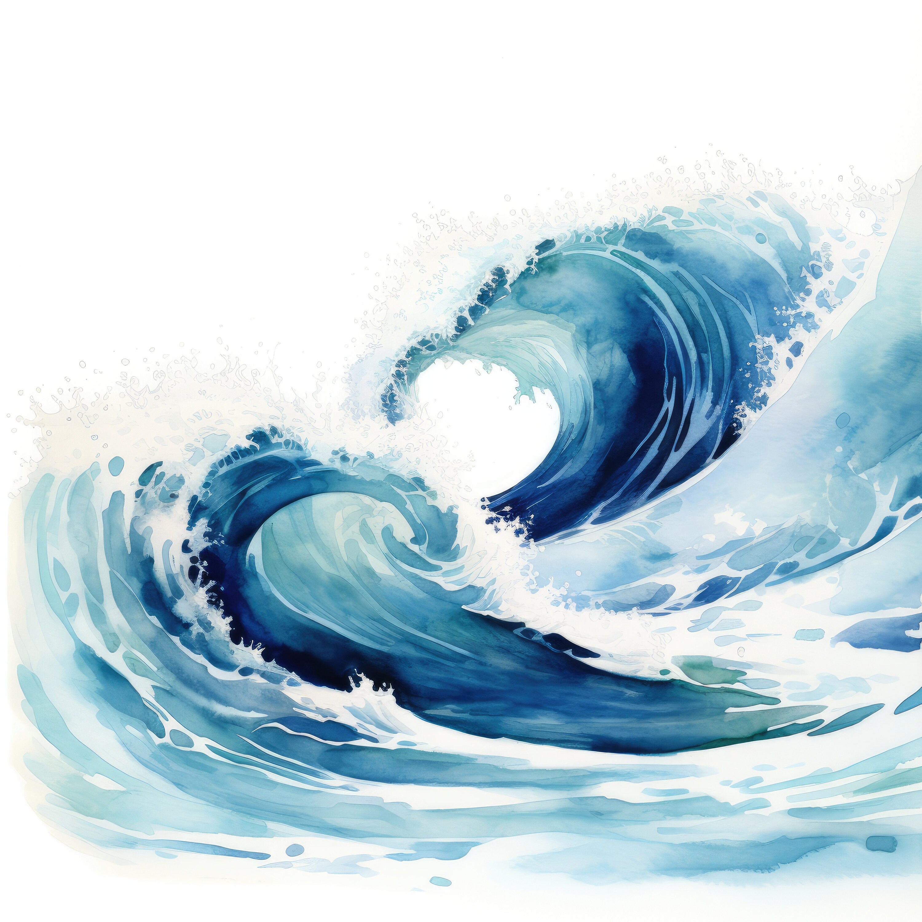 Ocean Waves Clipart Watercolor 10 High Quality JPG Scrapbooking, Card ...