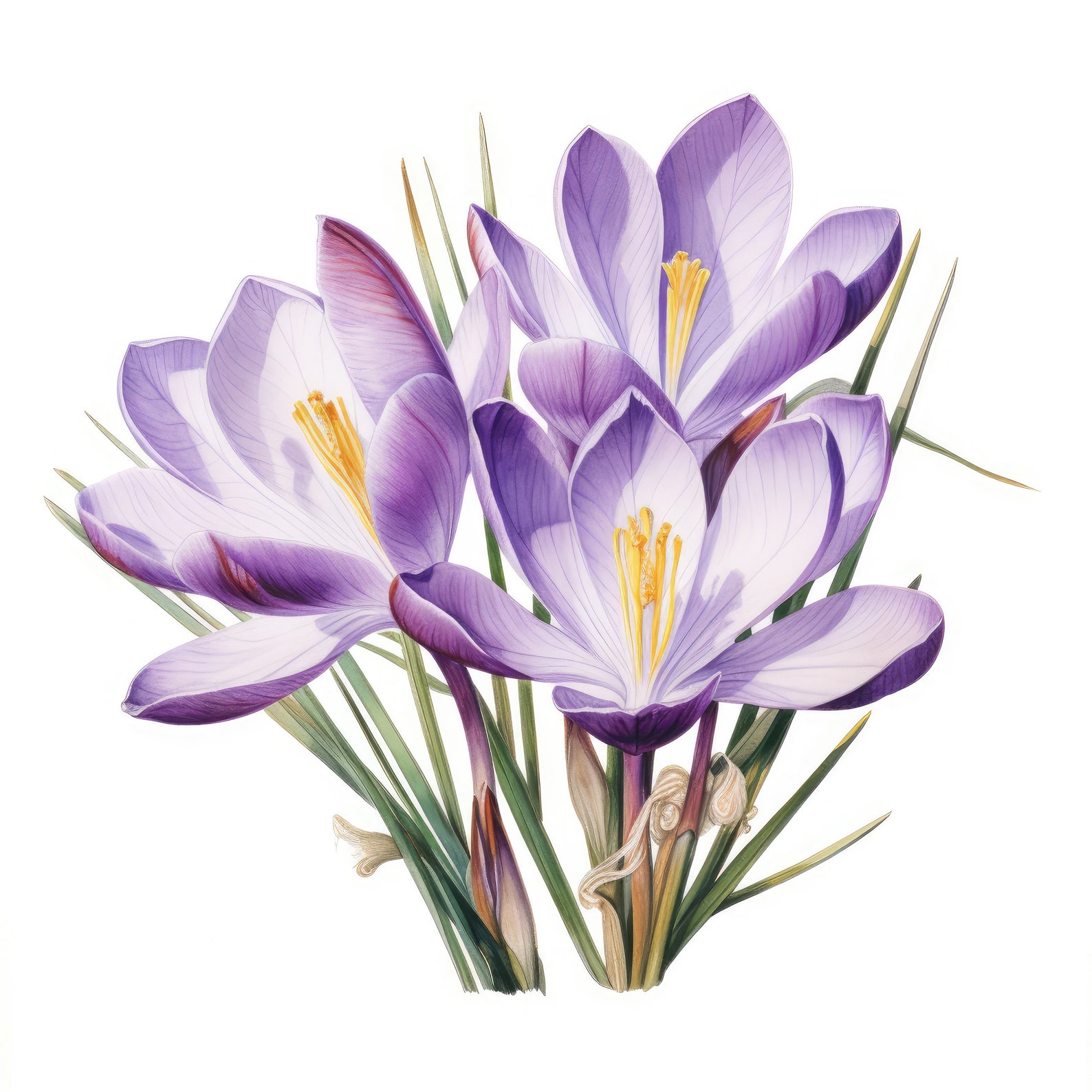 Crocus Flower Clipart | 10 High Quality JPG | Scrapbooking, Card Making ...
