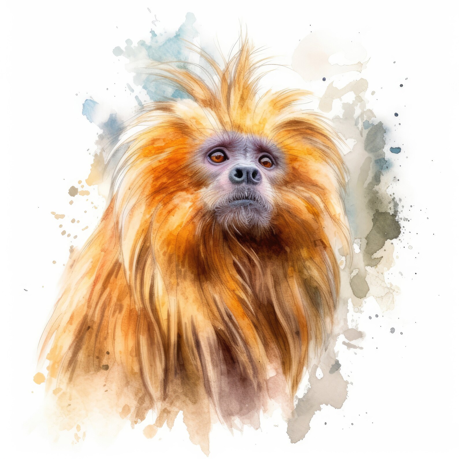 Golden Lion Tamarin Clipart Watercolor 10 High Quality JPG Scrapbooking ...