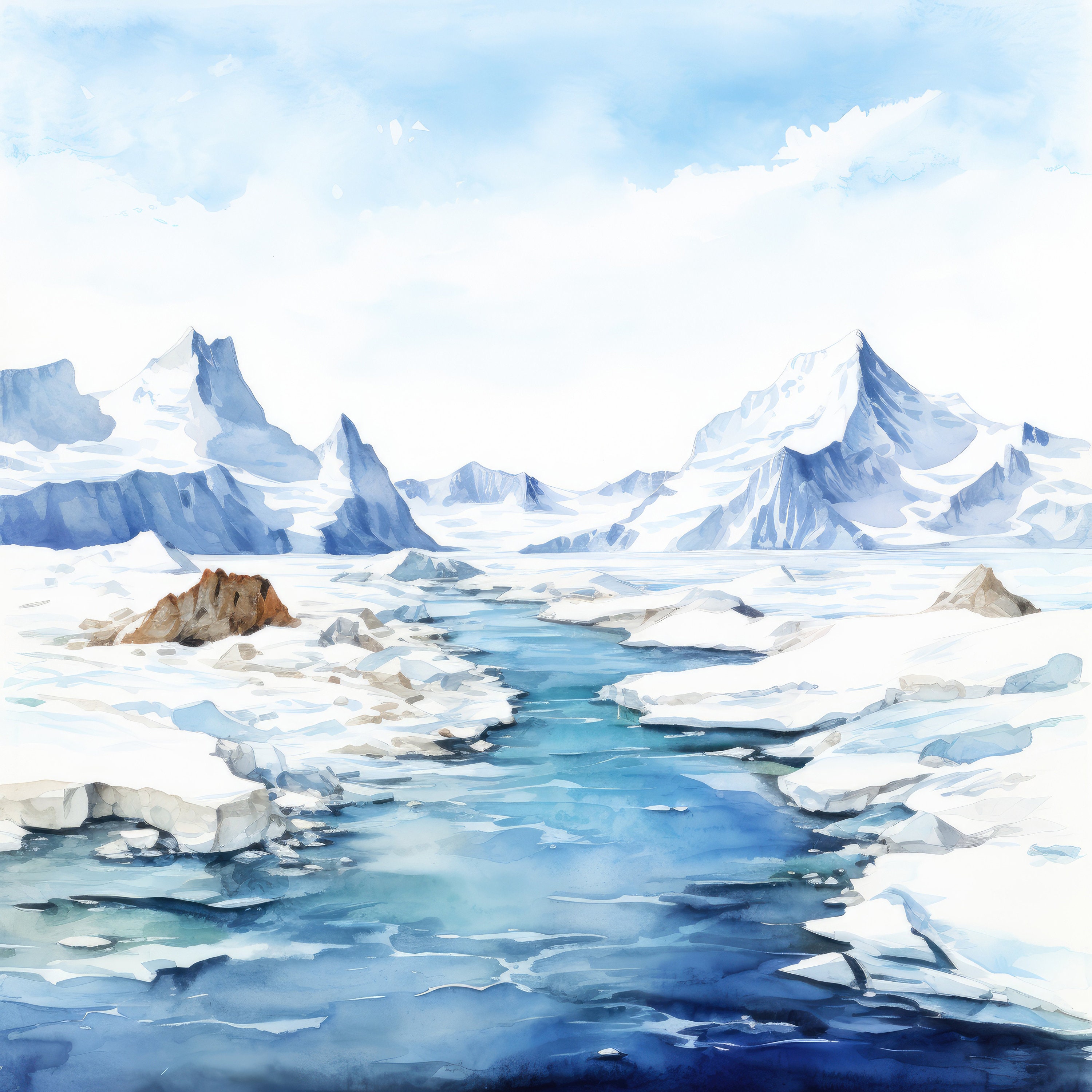 Arctic Clipart Landscape 10 High Quality JPG Scrapbooking - Etsy
