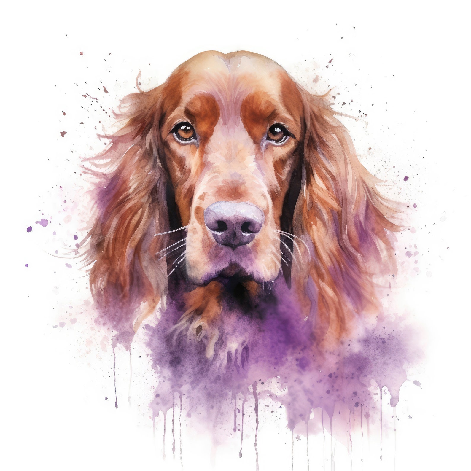 Irish Setter Clipart Watercolor Dog | 10 High Quality JPG ...