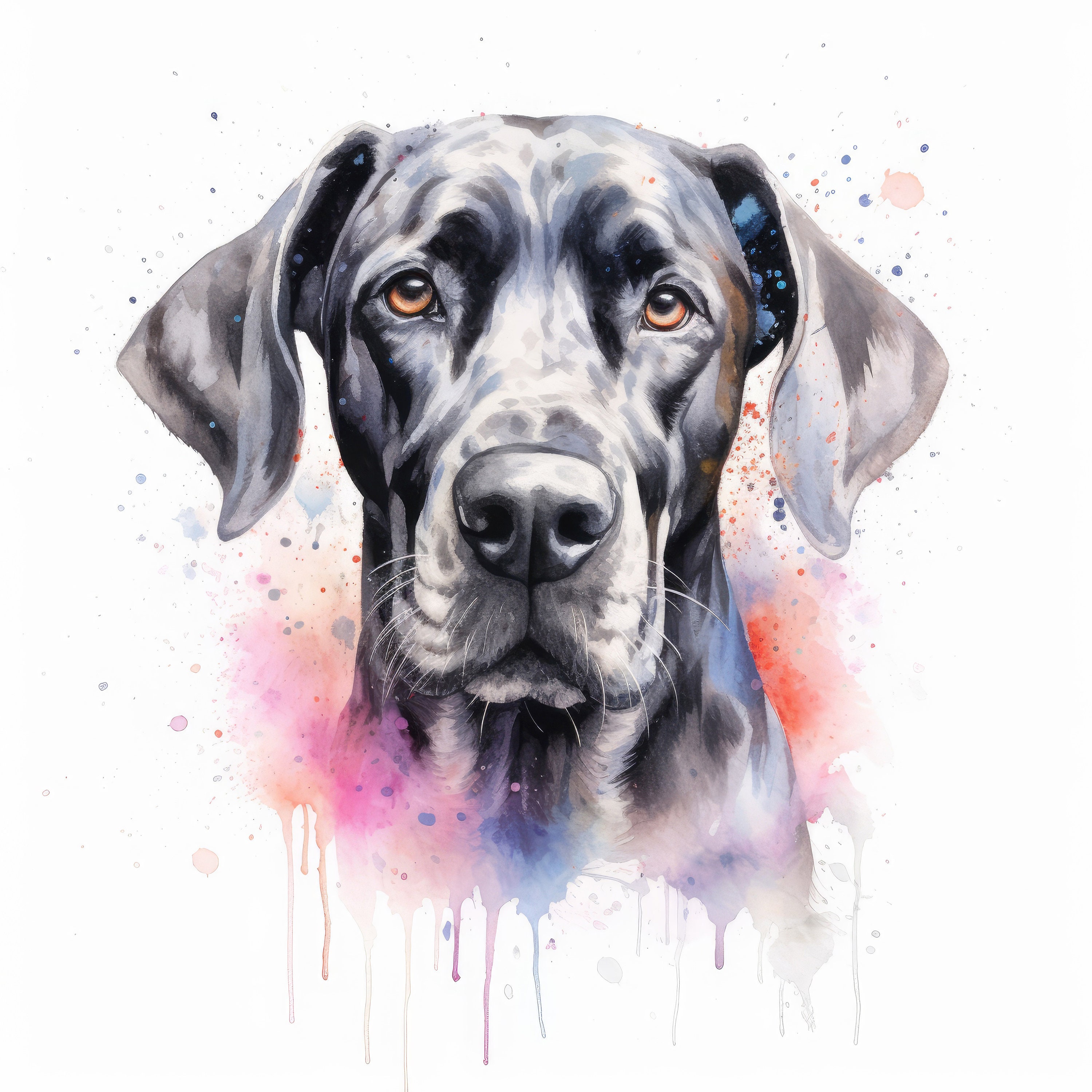 Watercolor Great Dane Dog Clipart | 10 High Quality JPG | Scrapbooking ...