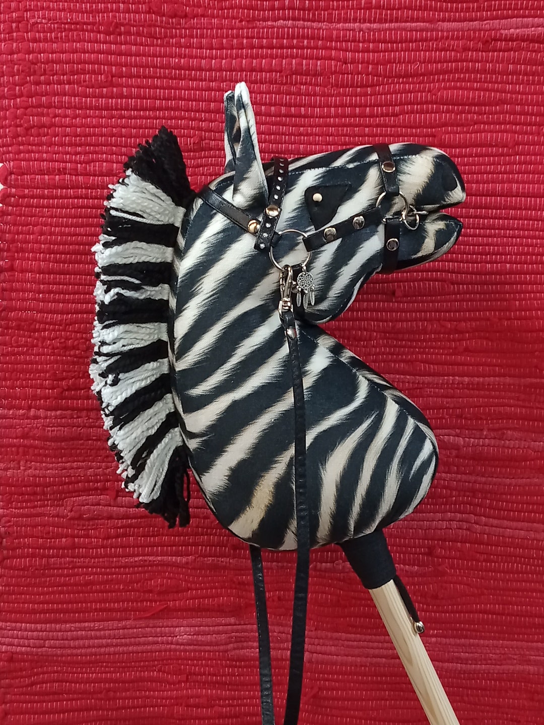 Zebra on Stick Black and Cream Mane (A4) - Etsy