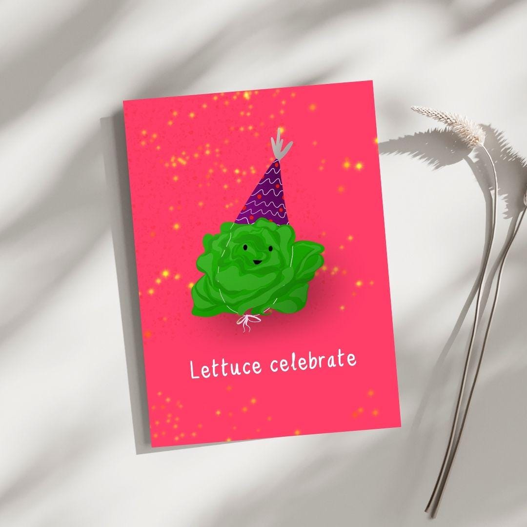Lettuce Celebrate – Pun Card for Birthday, Graduation or Any Occasion ...