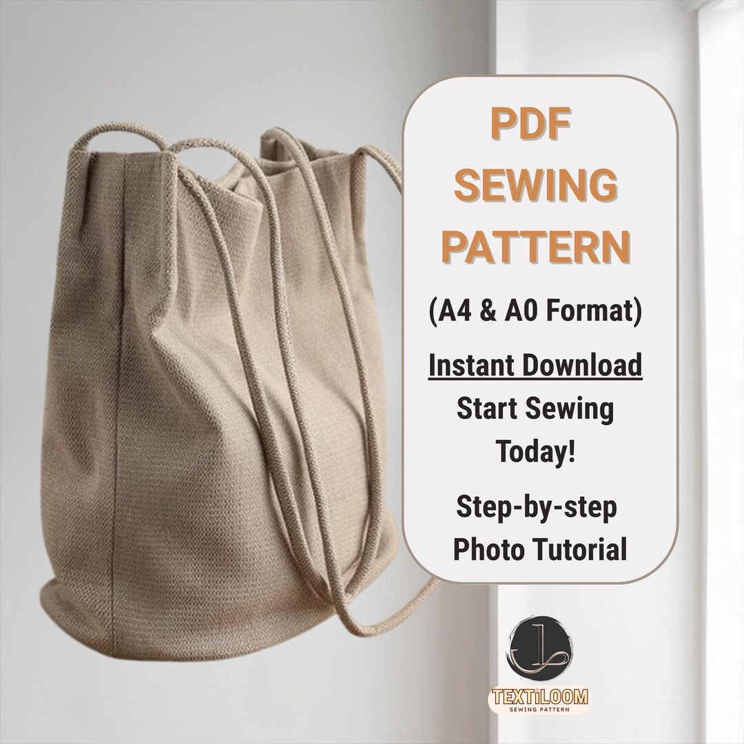 Basic Tote Bag Sewing Pattern PDF | Easy Reusable Fabric Bag | Beginner ...