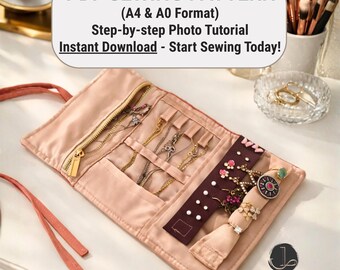Quilted Jewelry Roll Sewing Pattern | Travel Jewelry Organizer | PDF ...
