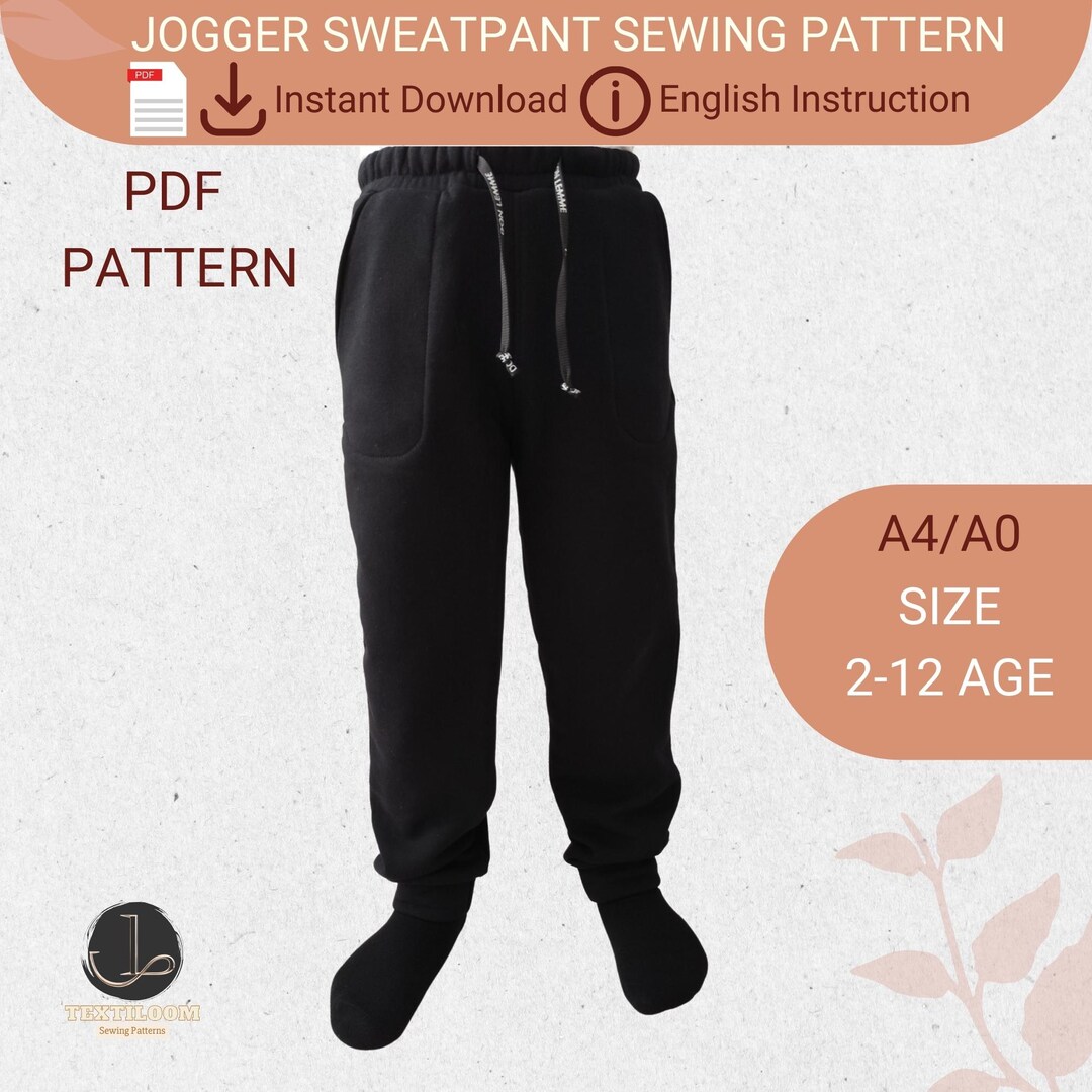 Kid's Jogger Sweatpants Sewing Pattern / Sweatpants With Pocket / 11 ...