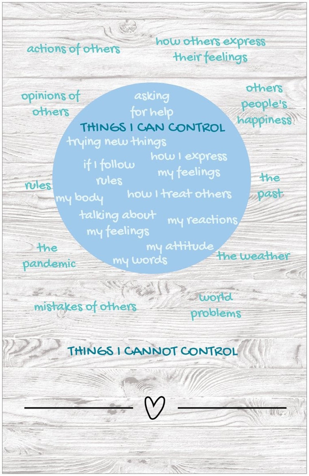 Things I Can and Cannot Control - Etsy